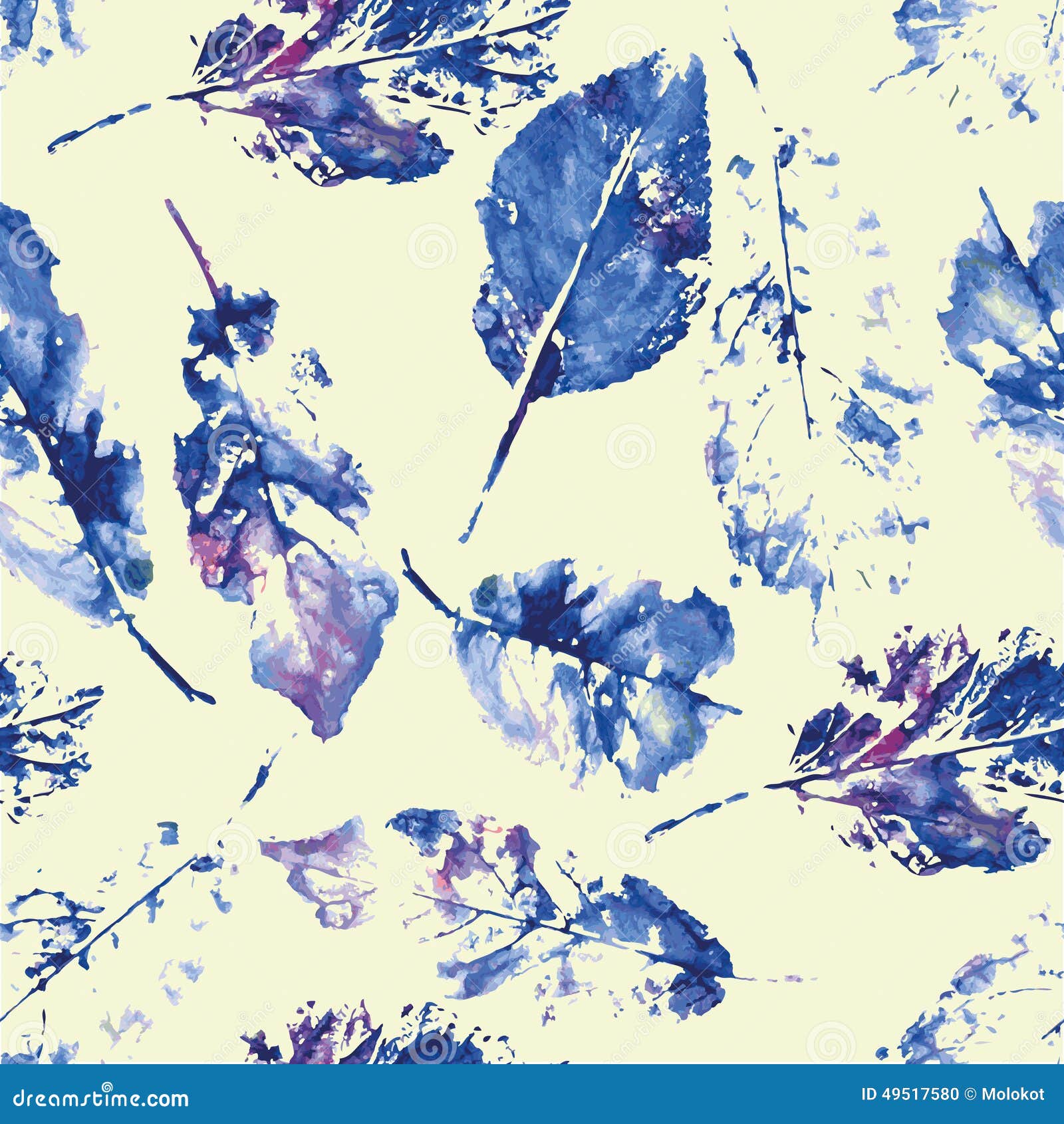 Cute Pattern of Beautiful Prints of Leaves Stock Vector - Illustration ...