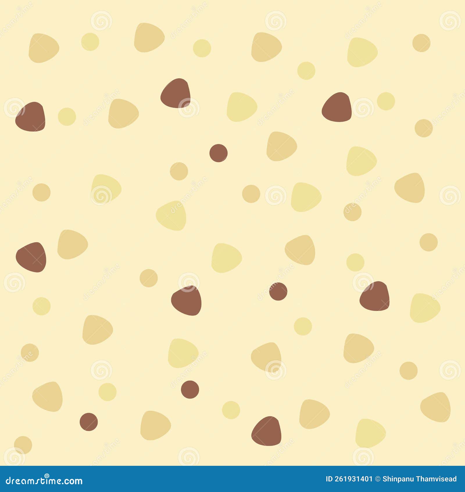 Cute Pattern with Circles of Different Cream Colors with Outline. Flat ...