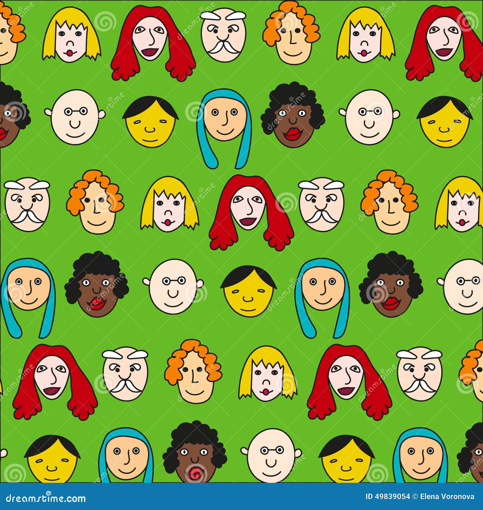 Cute Pattern with Different Cartoon Character Stock Vector ...