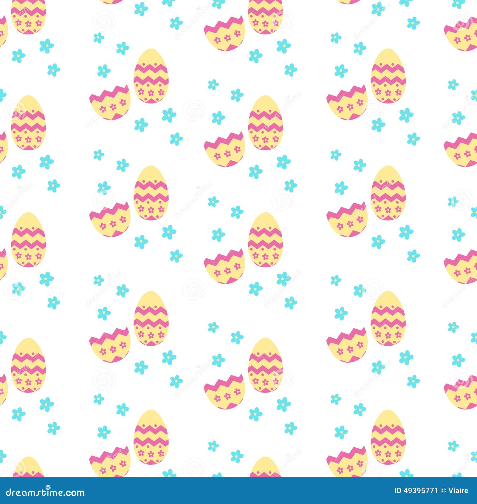 Cute Pattern with Easter Decoration Eggs Stock Vector - Illustration of ...