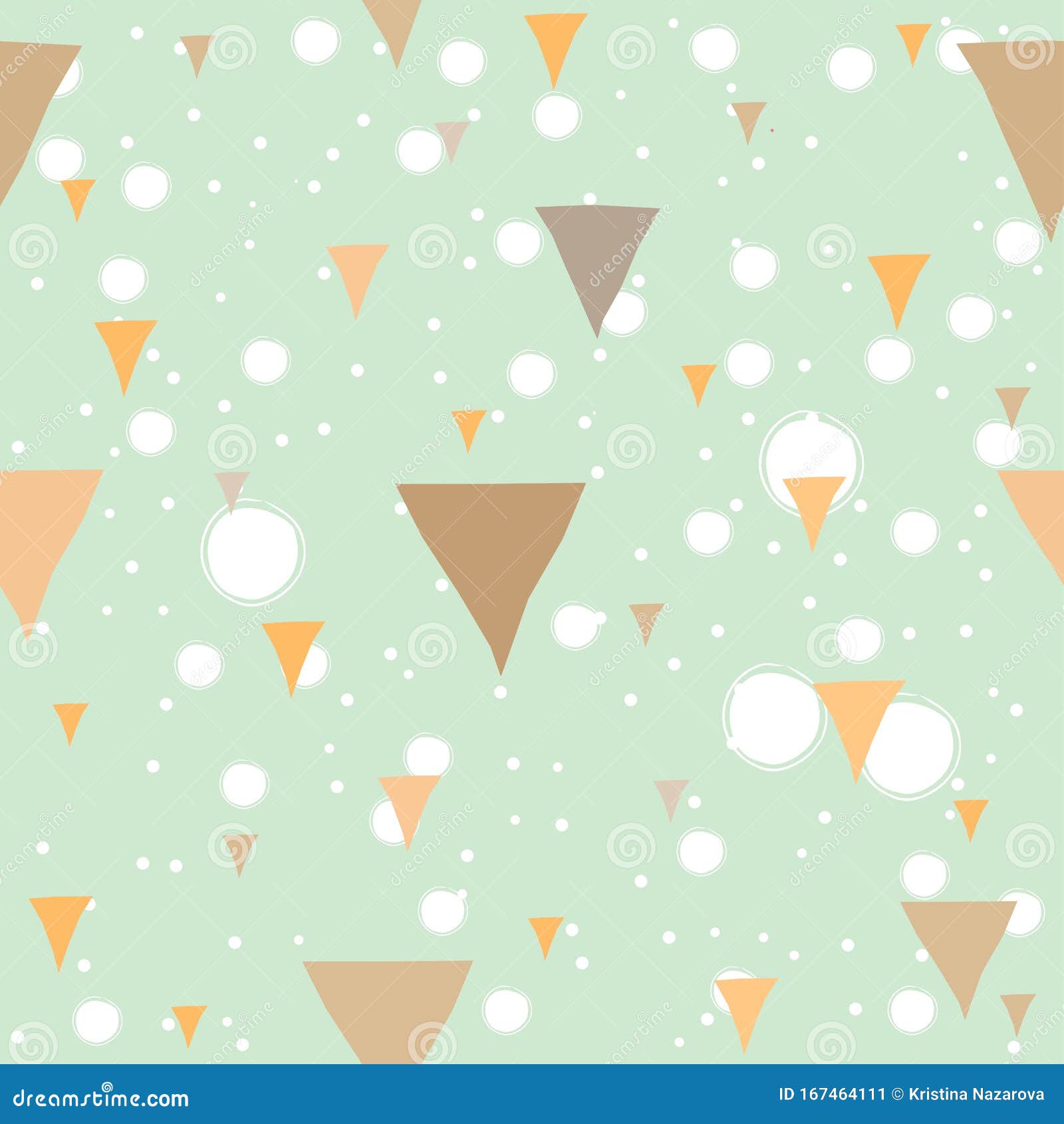 Cute Pattern with Golden Triangles with Pastel Blue Stripes. Beige ...