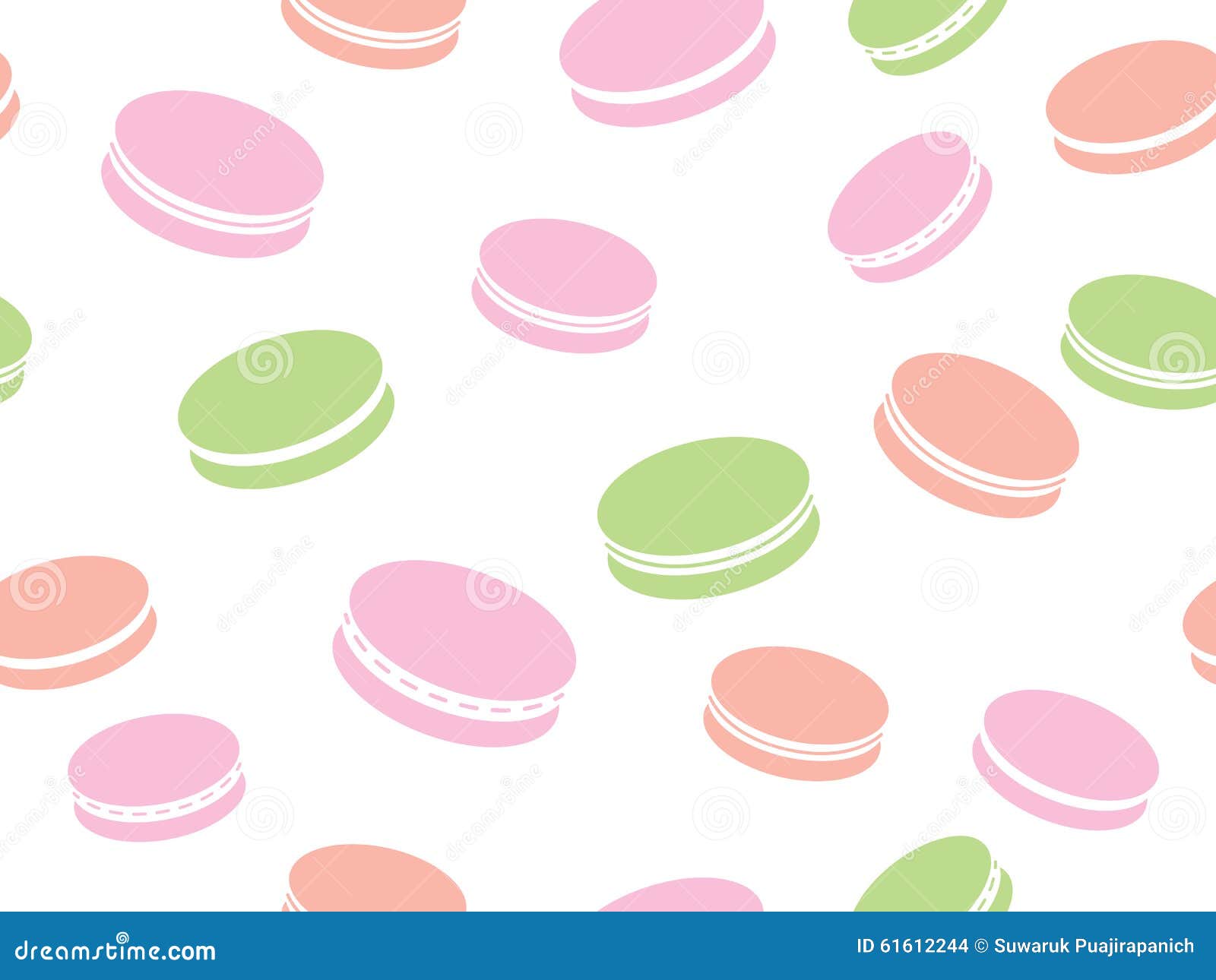 Cute Pattern with Macaroon Background Stock Vector - Illustration of ...