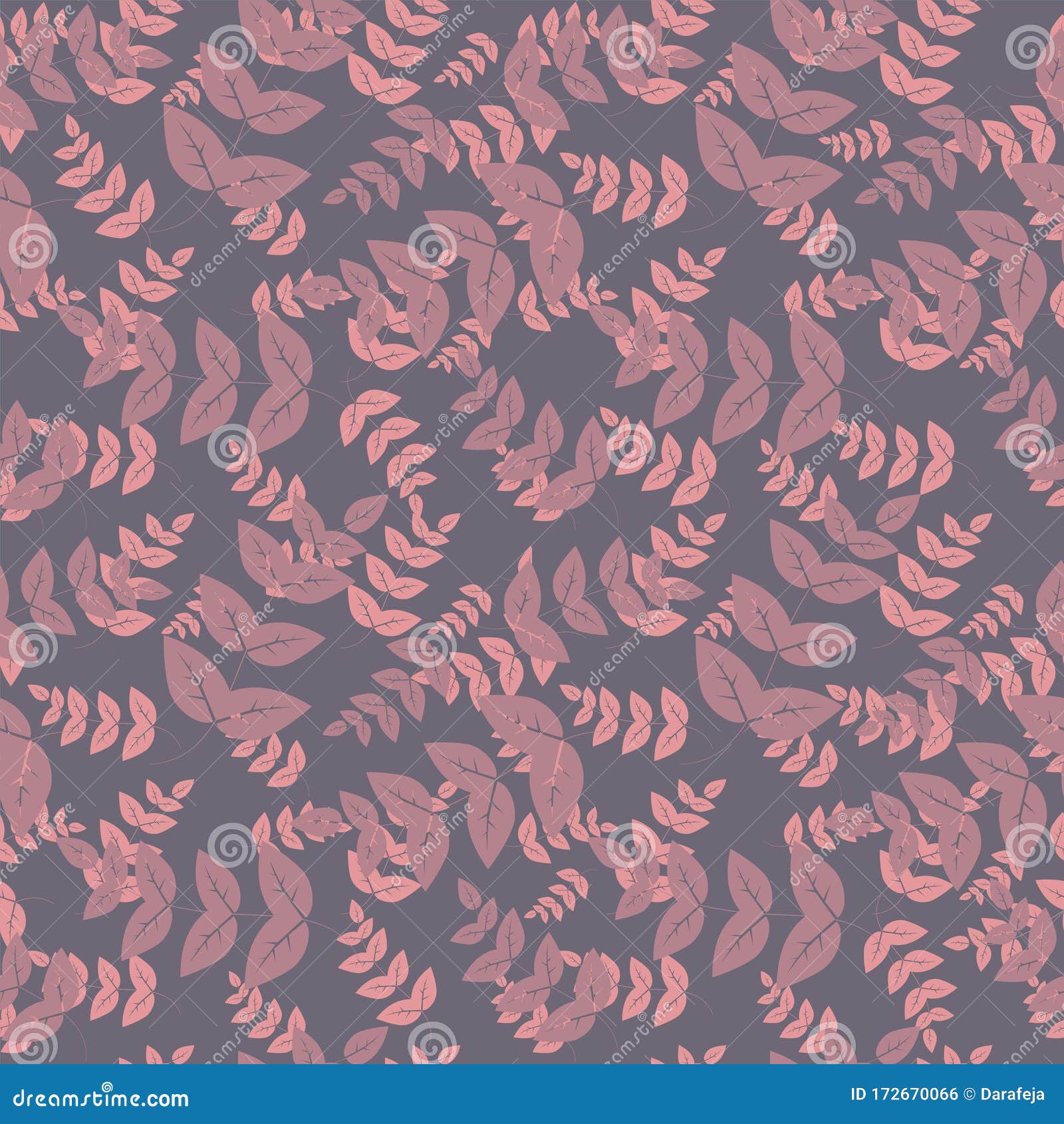 Cute Pattern with Pink Leaves Stock Illustration - Illustration of ...