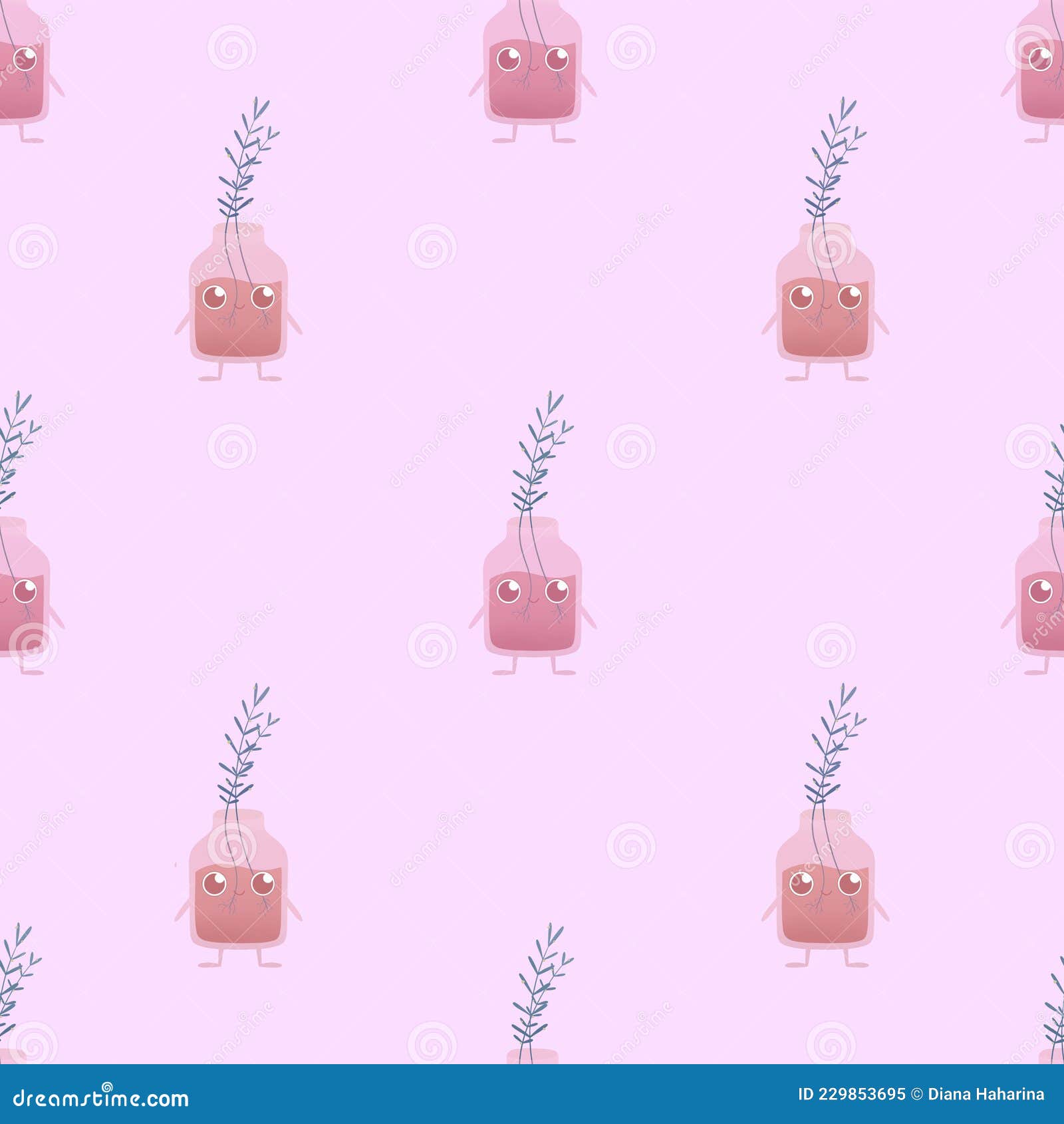 Cute Pattern with Plants for Kids Stock Illustration - Illustration of ...