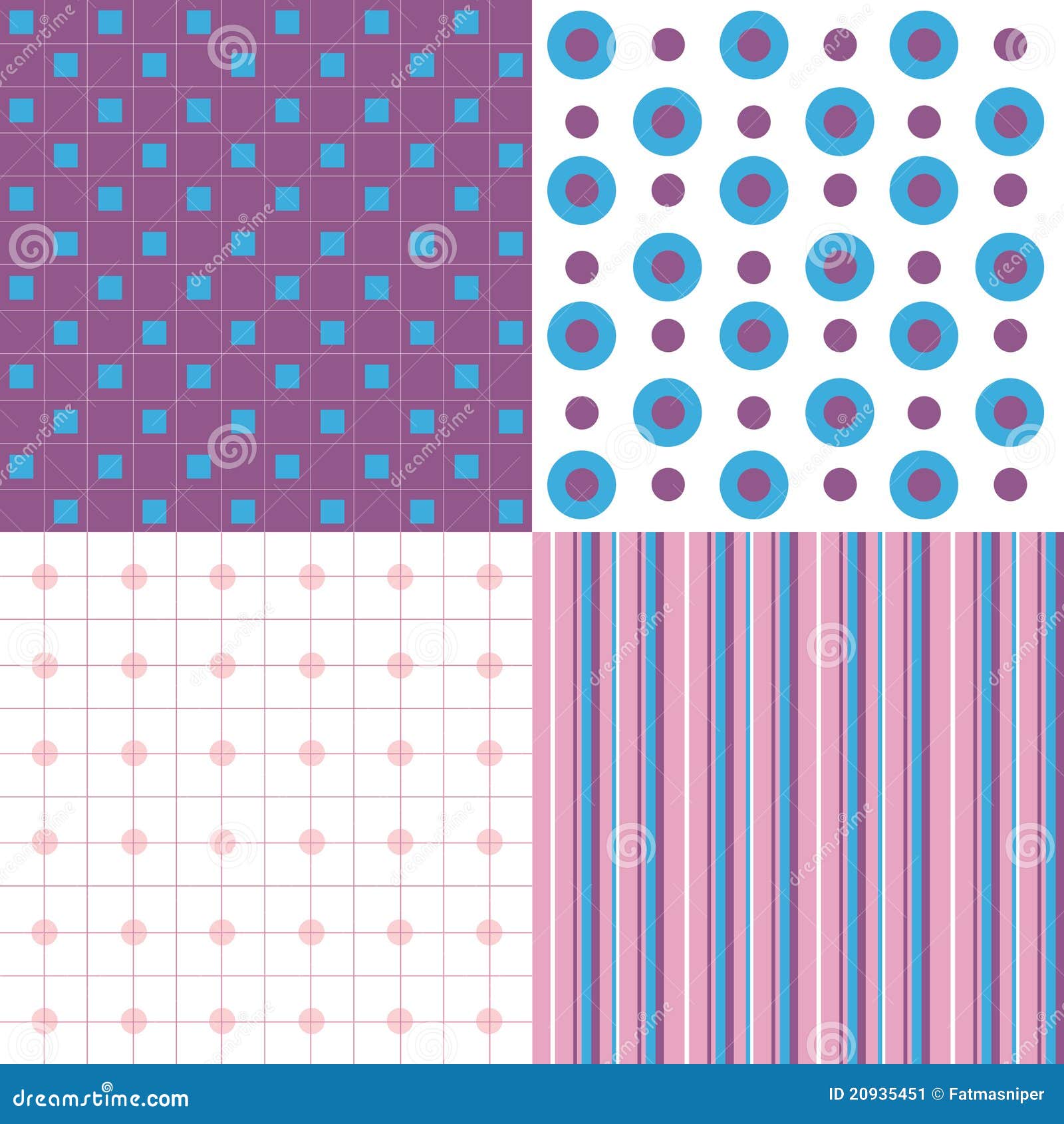 Cute Pattern Purple, Pink, Blue Stock Illustration - Illustration of ...