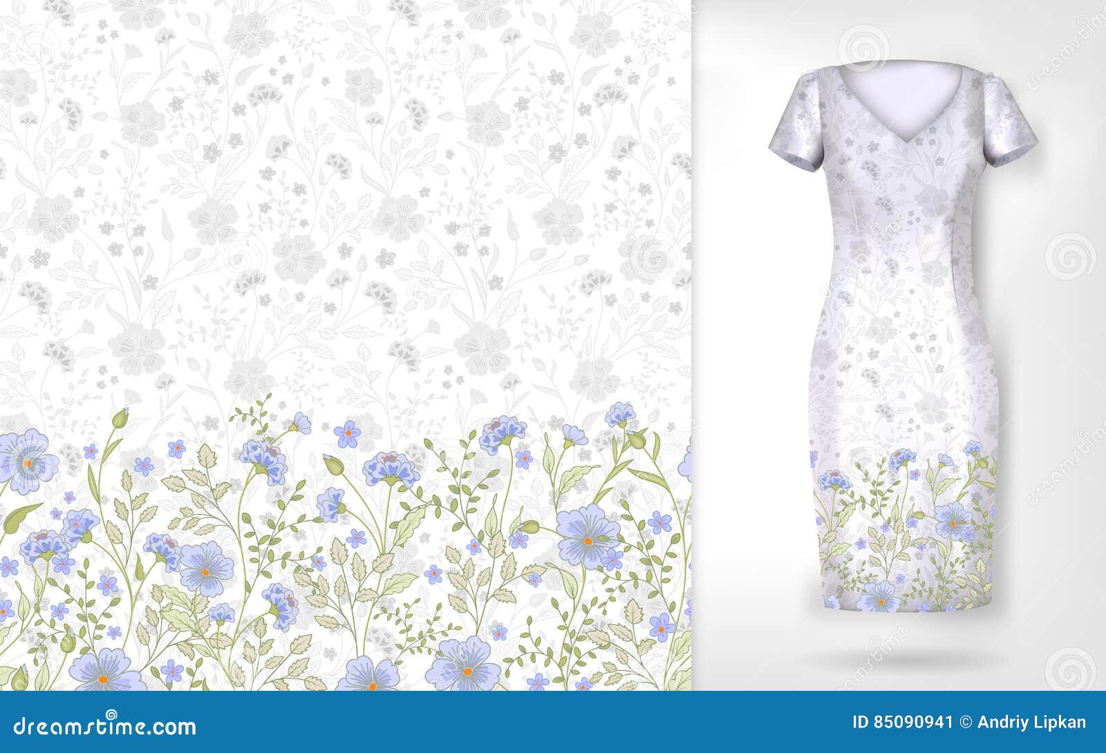 Cute Pattern In Small Simple Flowers. Seamless Background And Seamless ...