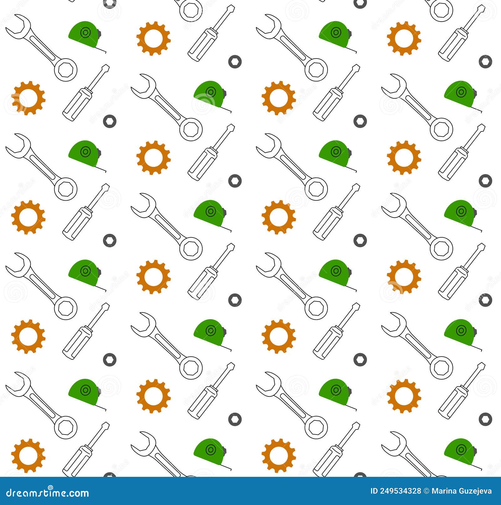Cute Pattern with Some Tools Stock Vector - Illustration of tape ...