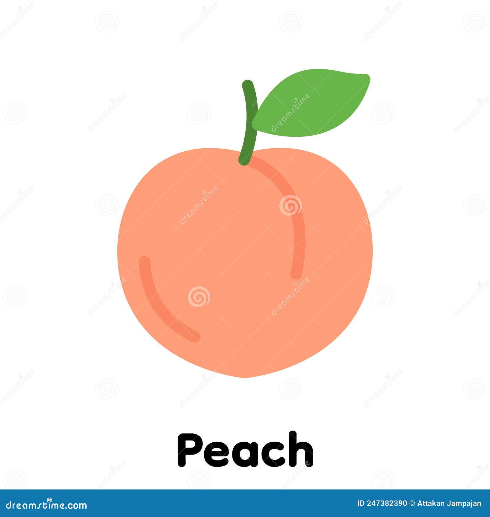 Peach Icon, Vector, Illustration. Stock Vector - Illustration of ...
