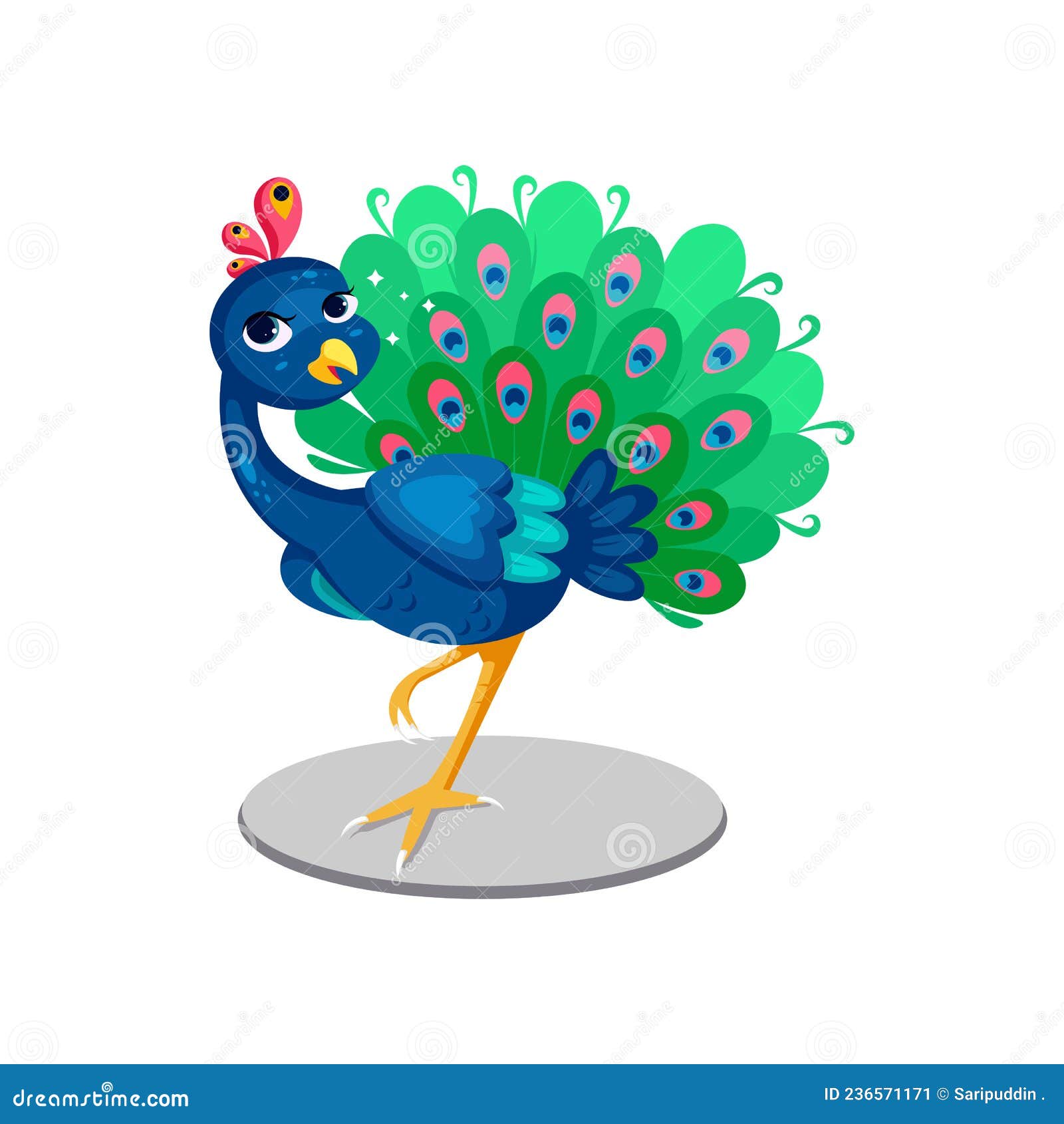 Cute Peacock Stock Vector Illustration Of Mascot Design 236571171