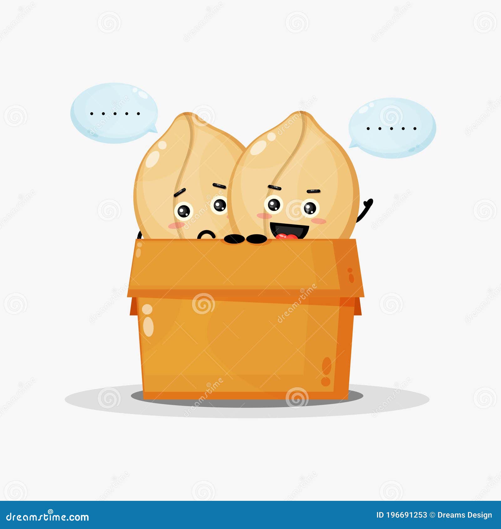 Cute Peanut Mascot in the Box Stock Vector - Illustration of mailing ...