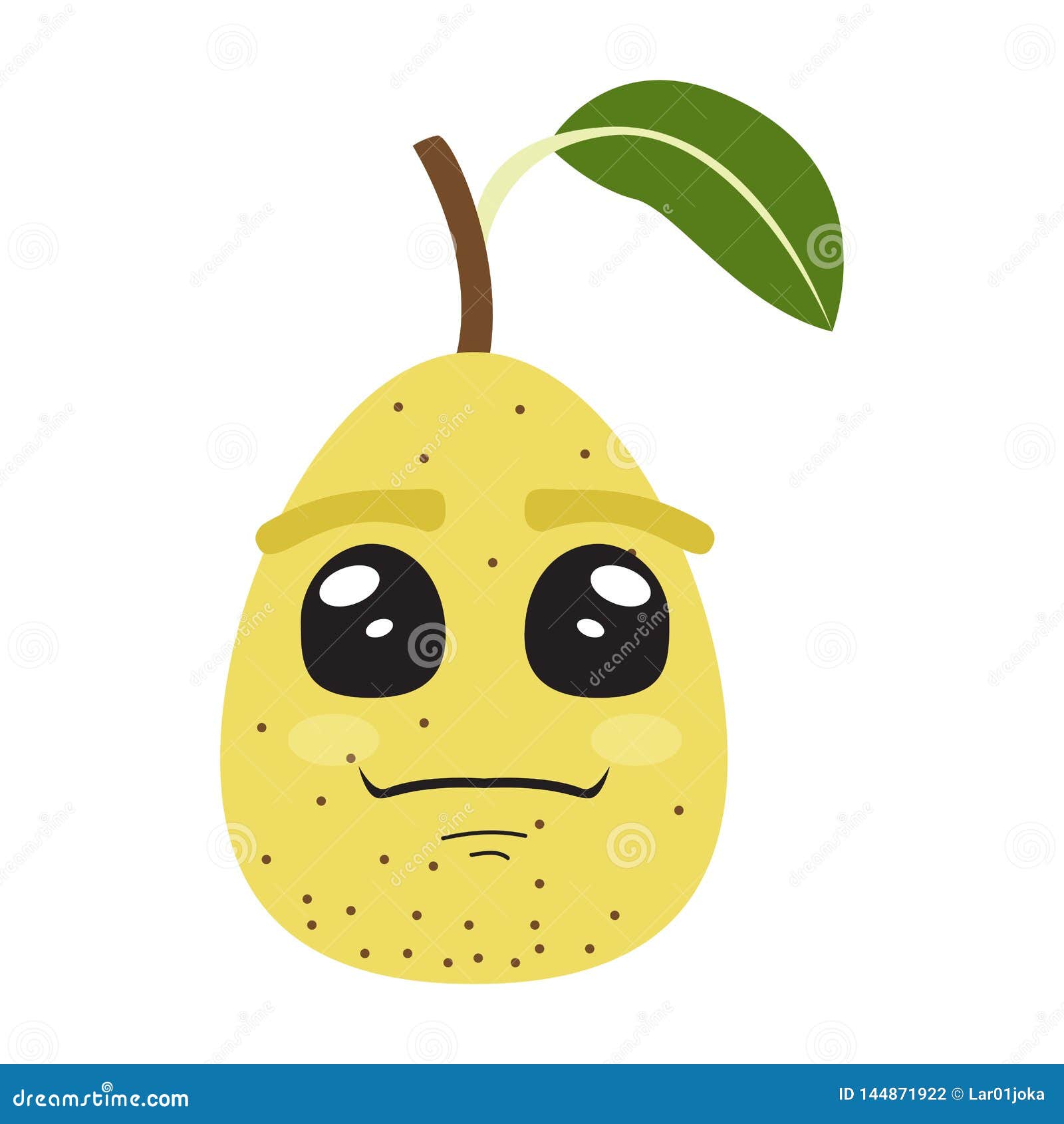 Cute pear cartoon stock vector. Illustration of funny - 144871922