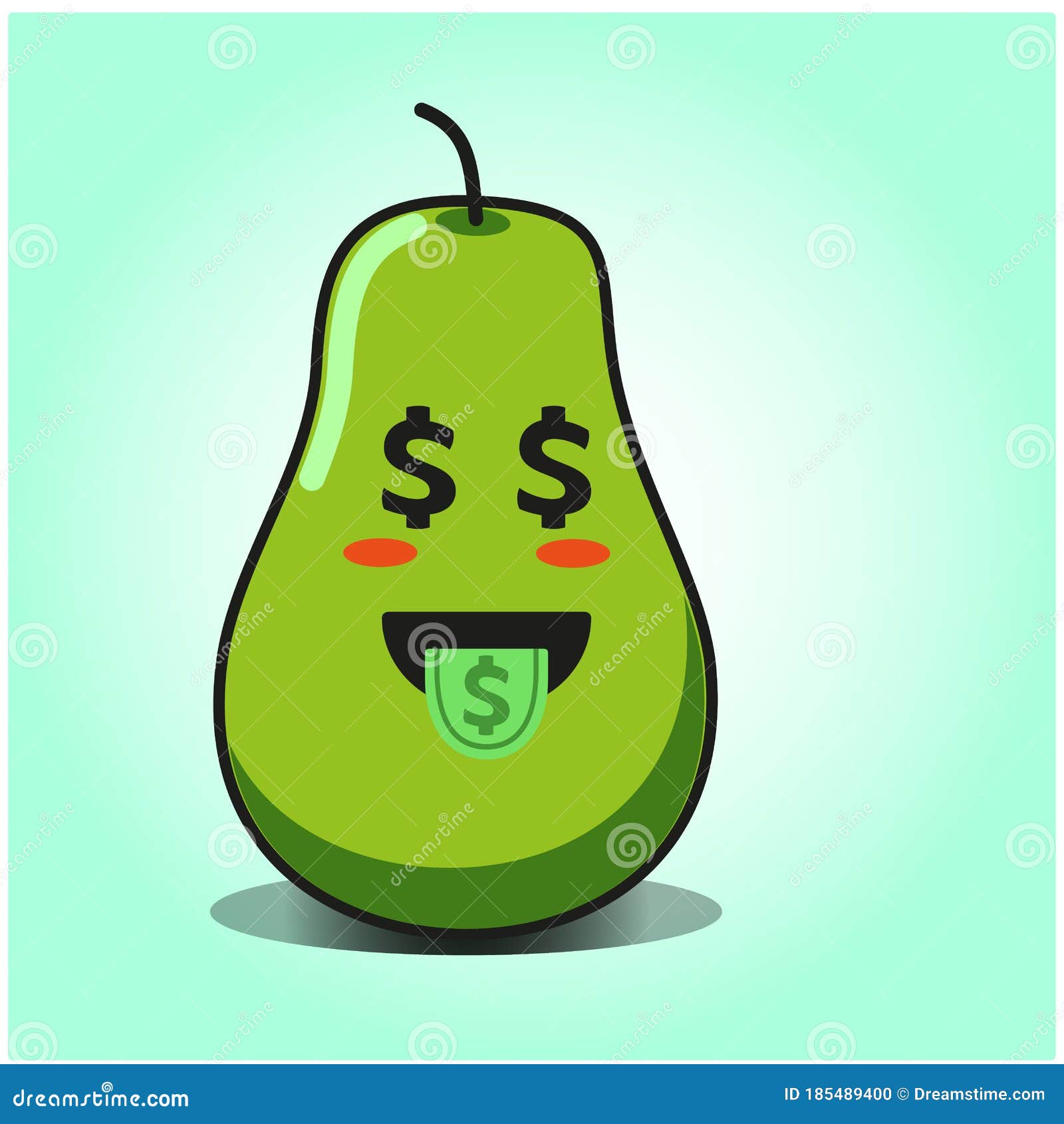 Cute Pear Cartoon Mascot Character Vector Design Stock Vector ...