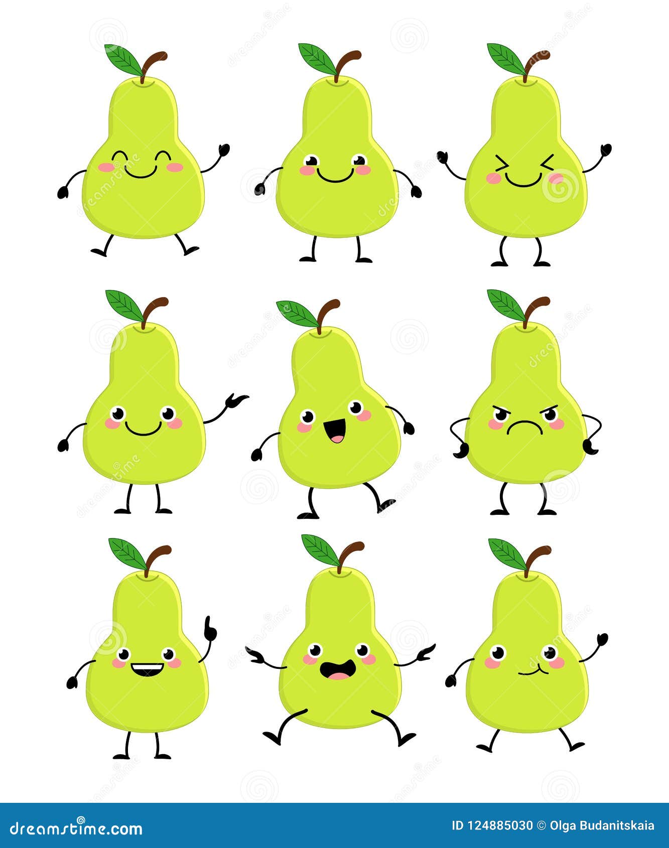 Cute Pear Mascot Character Giving A Thumbs Up Vector Illustration ...