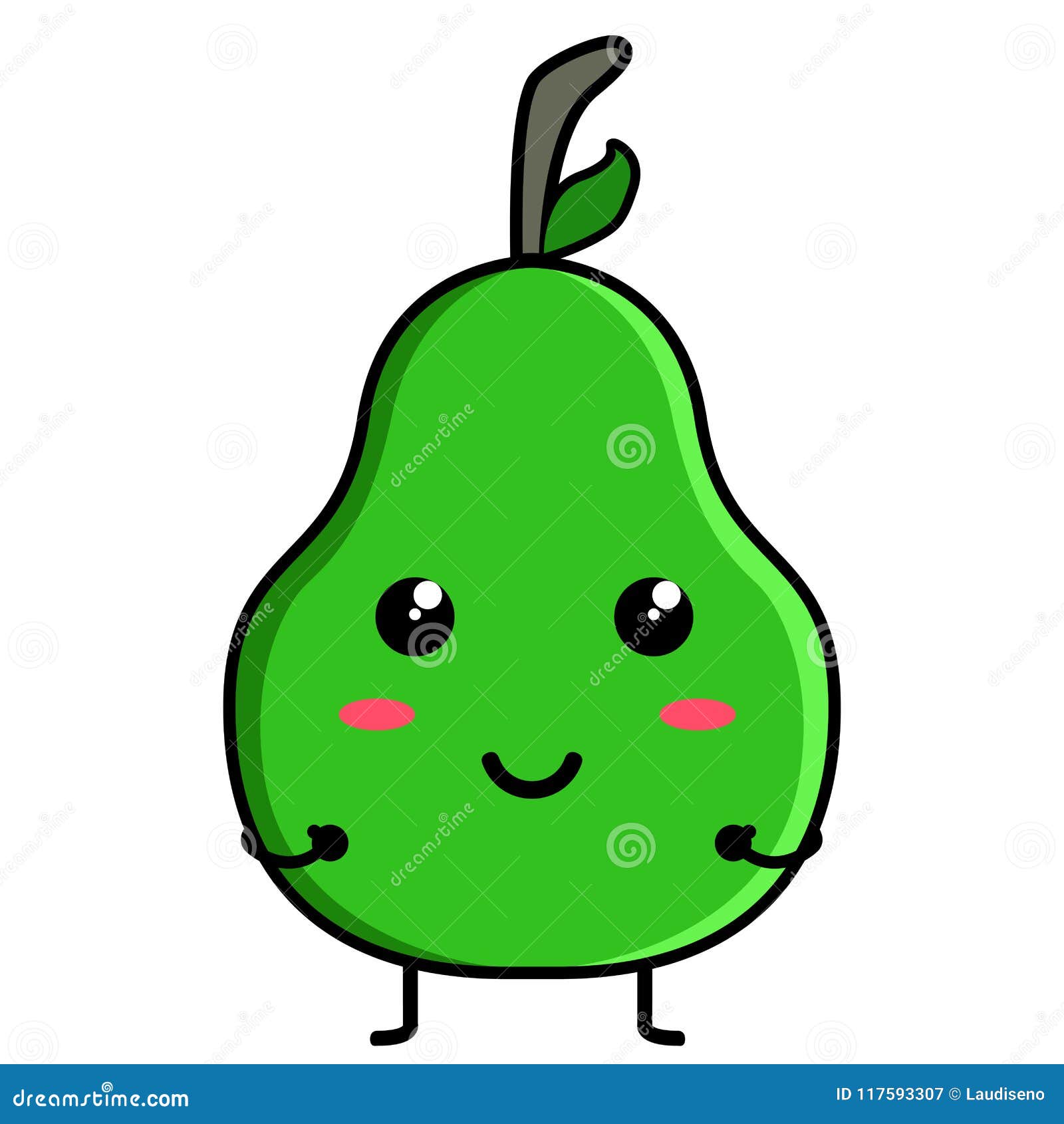 Cute pear emoticon stock vector. Illustration of fresh - 117593307
