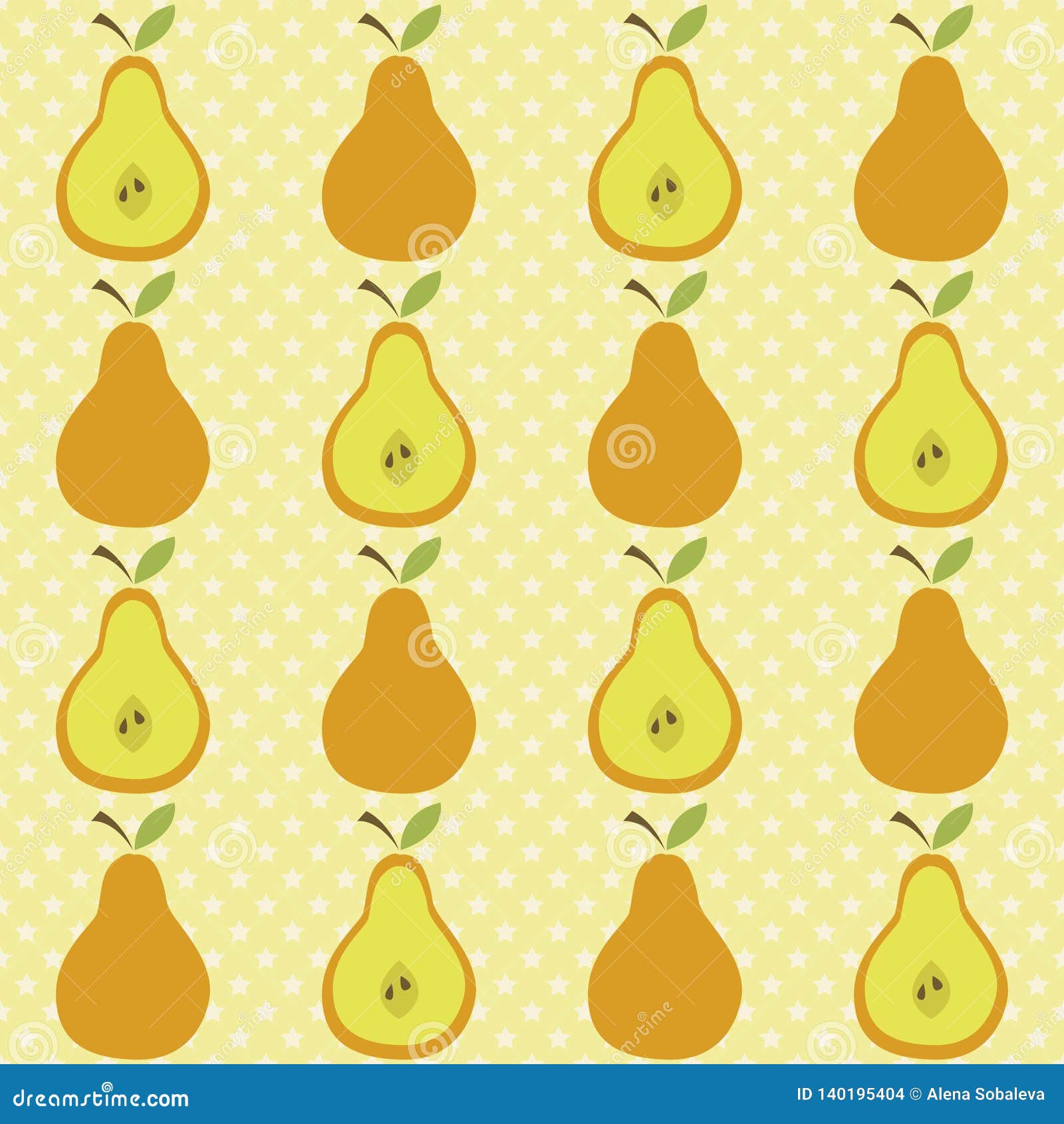 Cute pear pattern stock vector. Illustration of healthy - 140195404