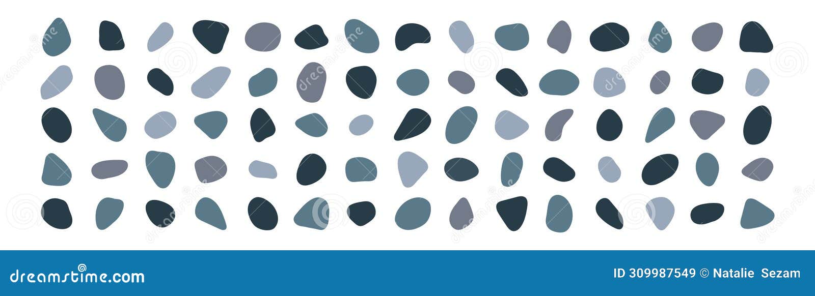 Cute Pebble Vector Set. Cobblestone Different Rounded Shapes Collection ...