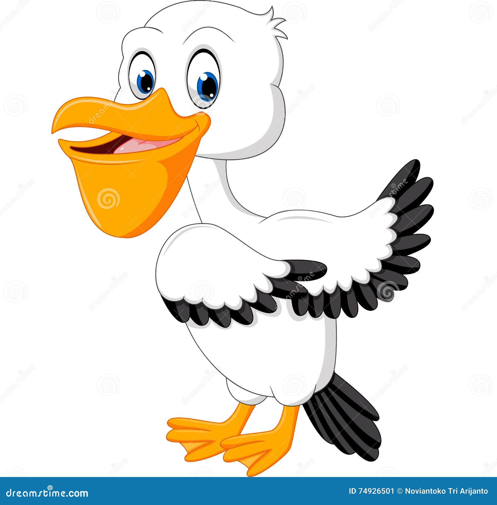 Cute pelican cartoon stock vector. Illustration of gesturing - 74926501