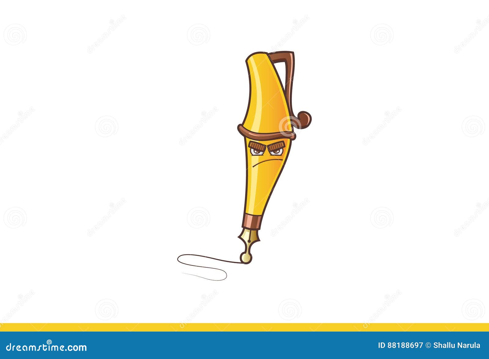 Cute Pen Monster Angry. stock illustration. Illustration of closed ...