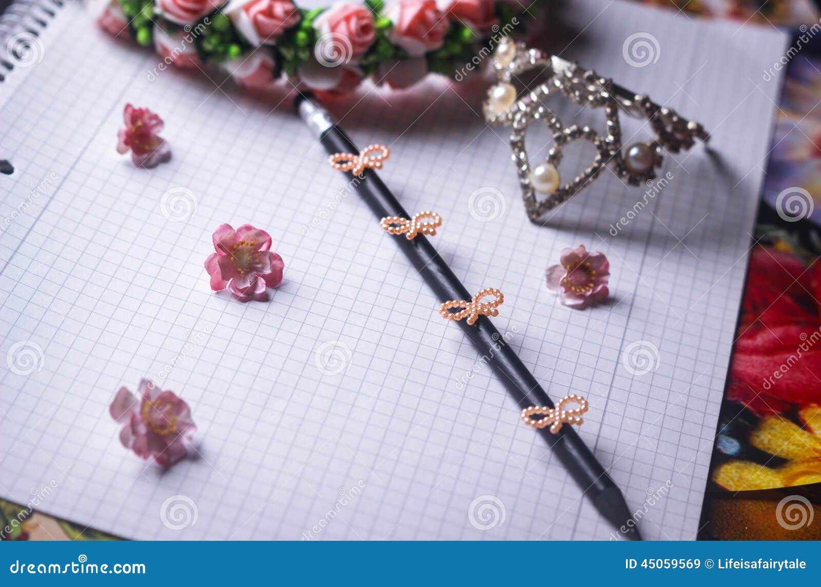 Cute pen stock image. Image of ribbon, writing, paper - 45059569