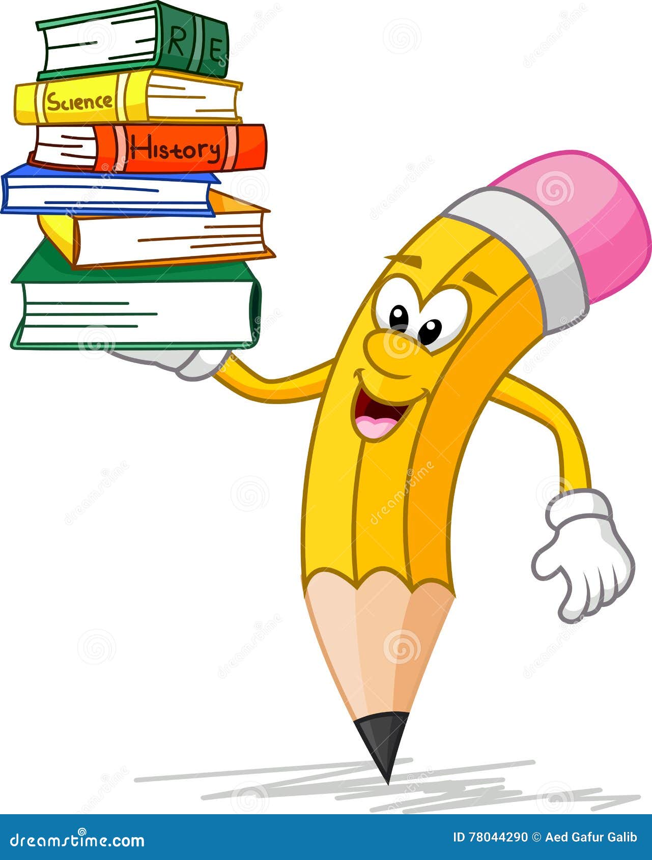 Cartoon Pencil And Notebook