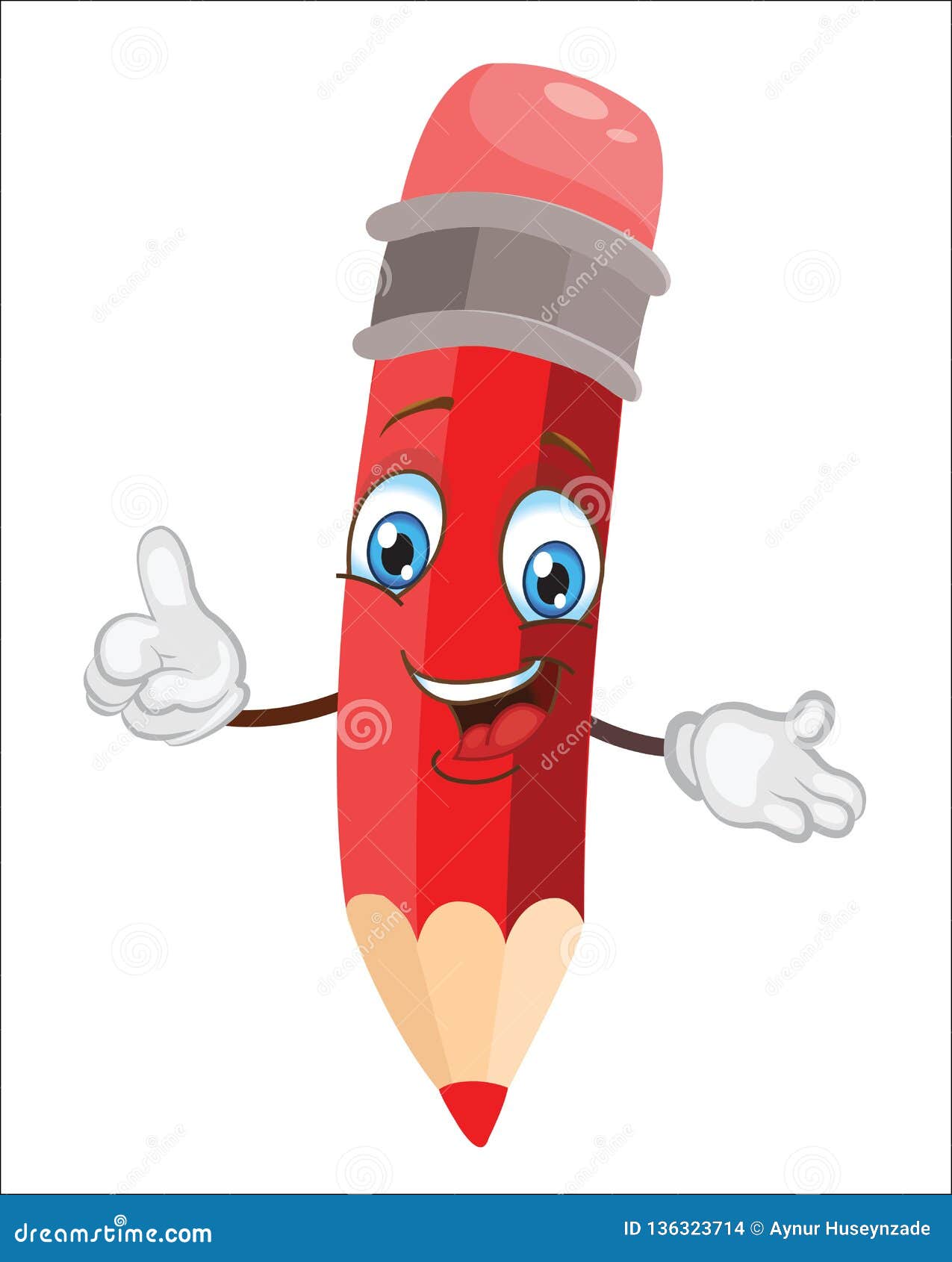 Cute Pencil Character Cartoon. Vector Illustration Stock Illustration ...