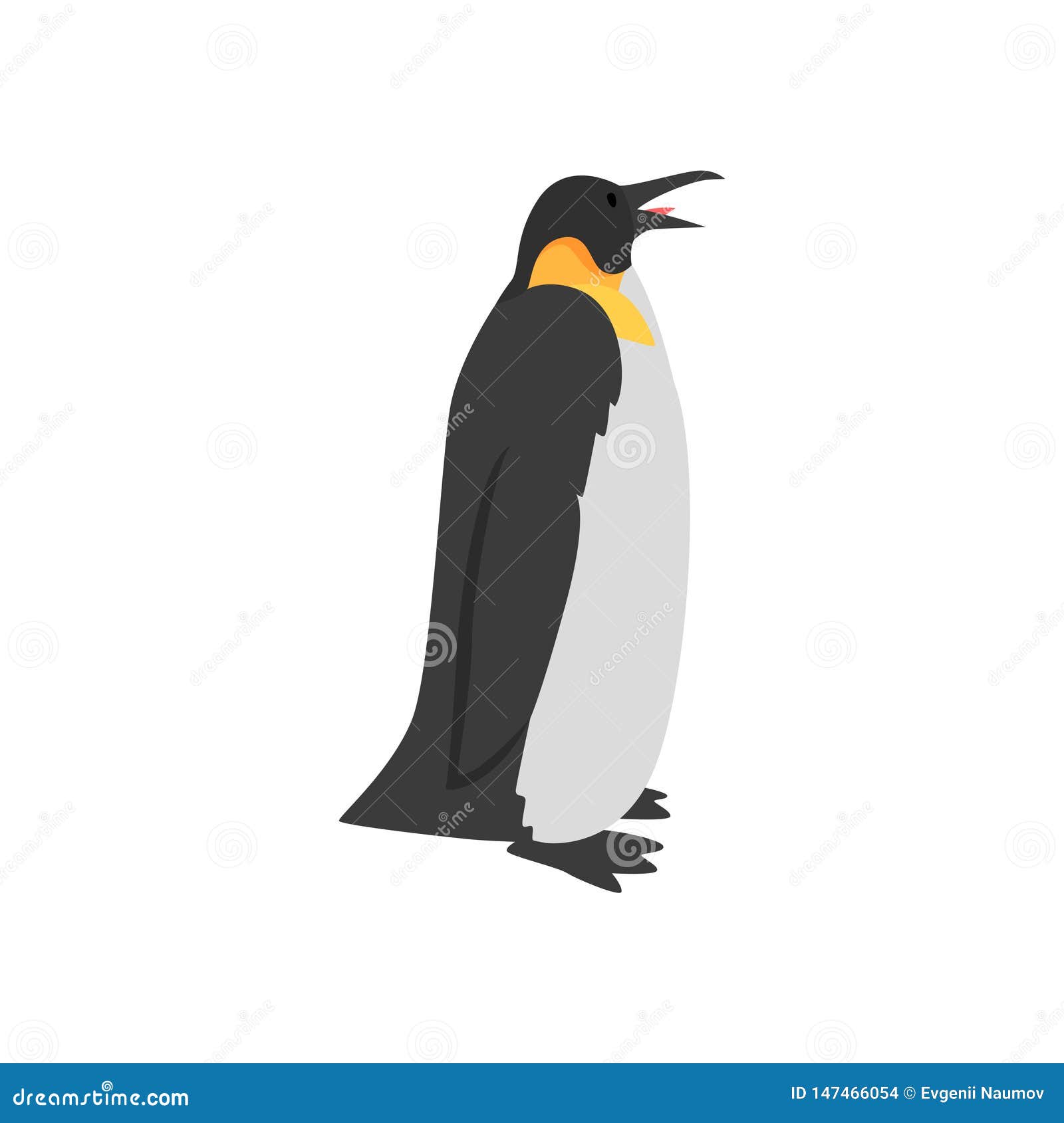Cute Penguin Arctic Bird, Side View Vector Illustration Stock Vector ...