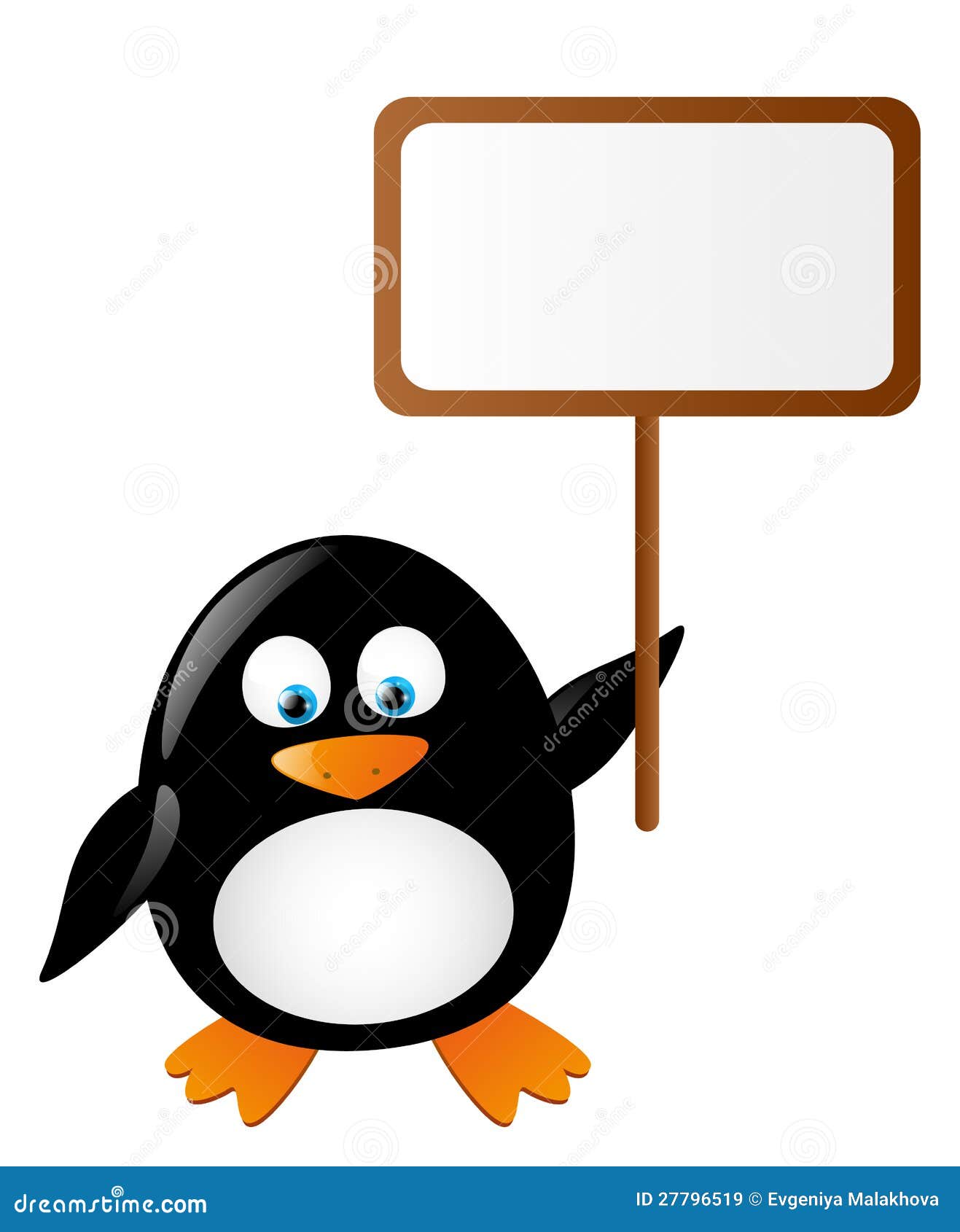 Cute penguin with banner stock vector. Illustration of funny - 27796519