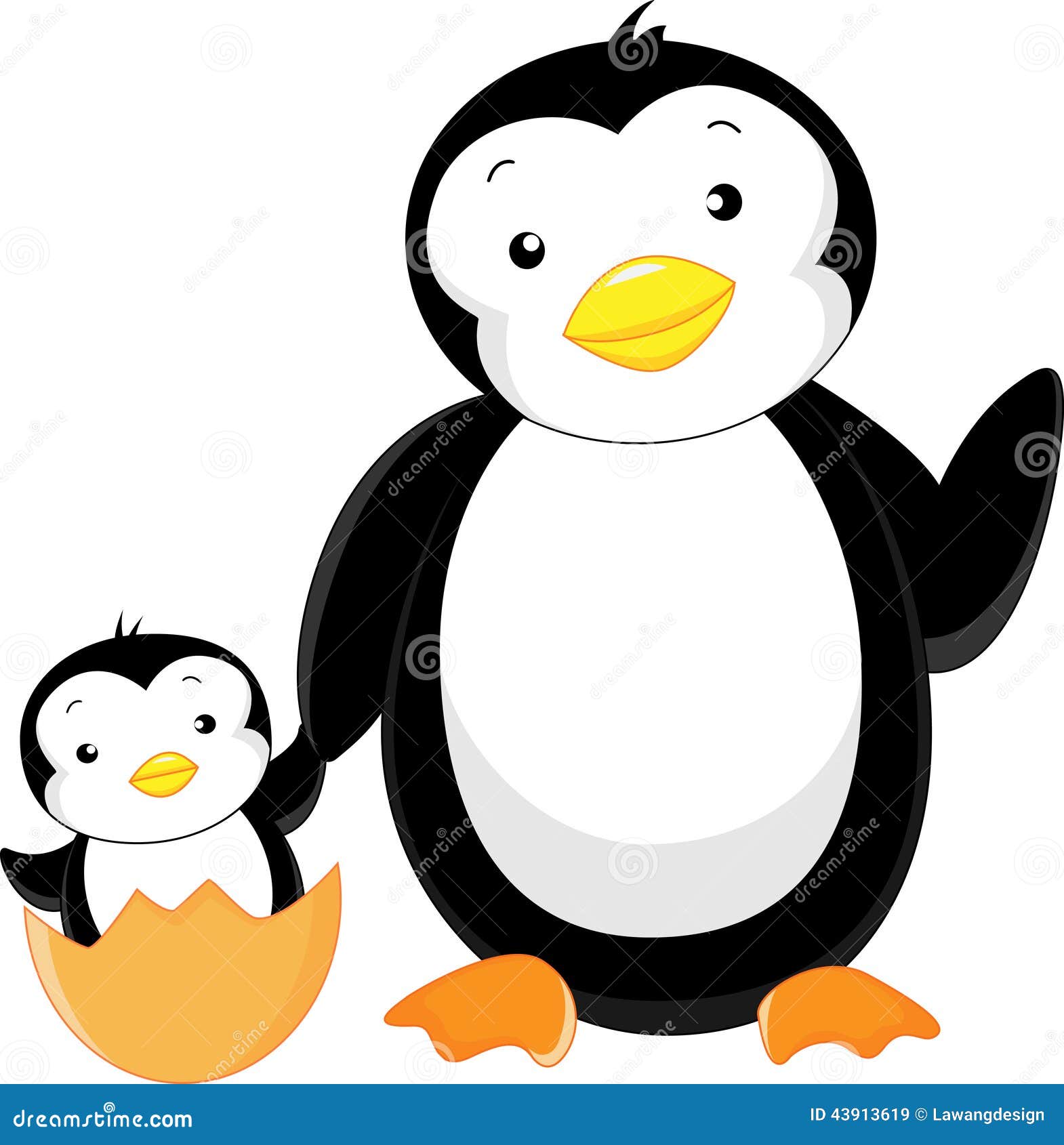 Cute penguin cartoon stock vector. Illustration of cute - 43913619