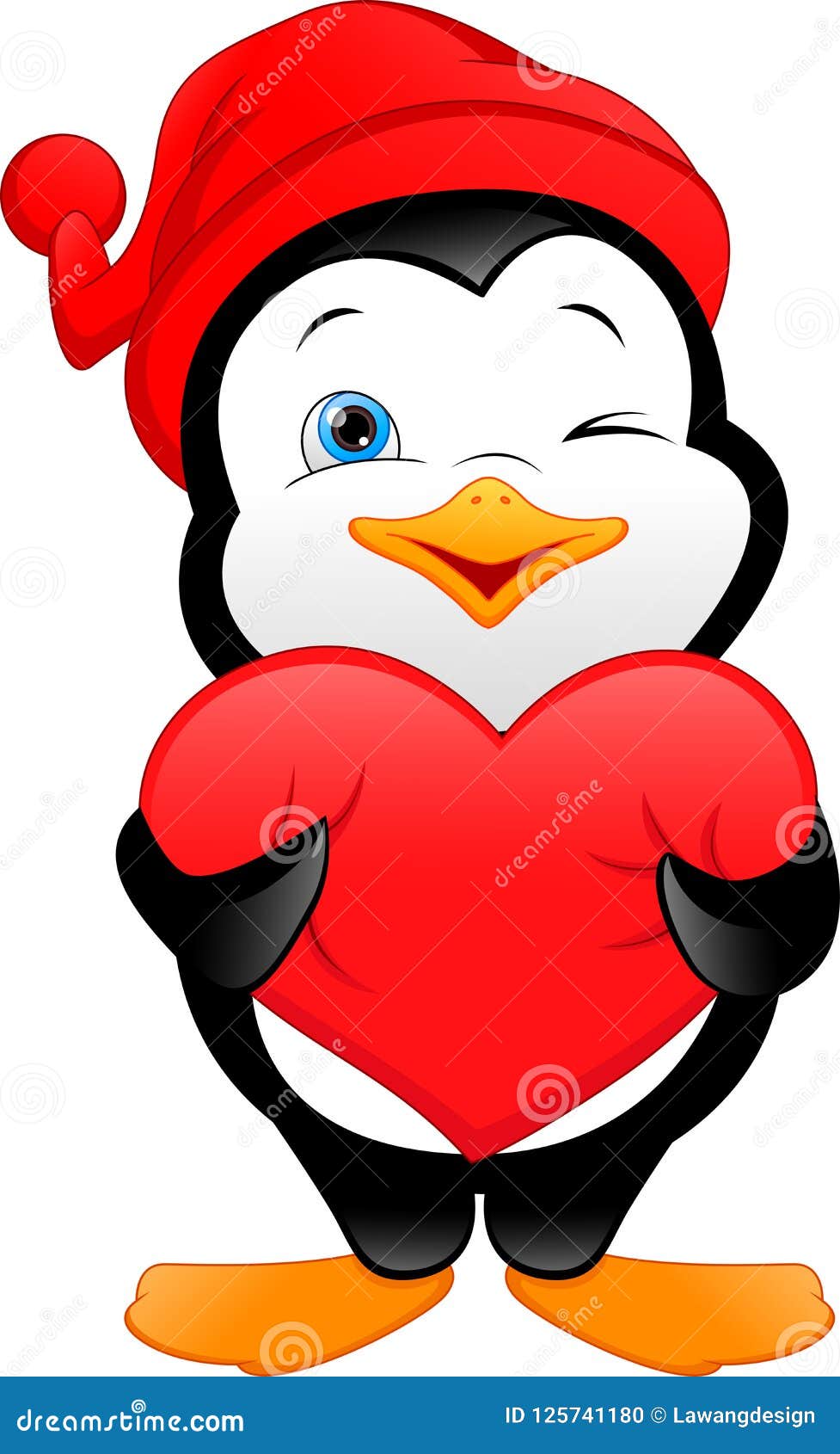Cute Penguin Cartoon with Love Stock Vector - Illustration of clip ...