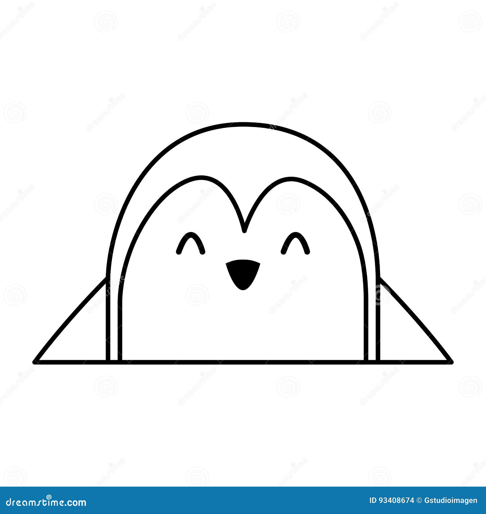 Cute penguin face cartoon stock vector. Illustration of happy - 93408674