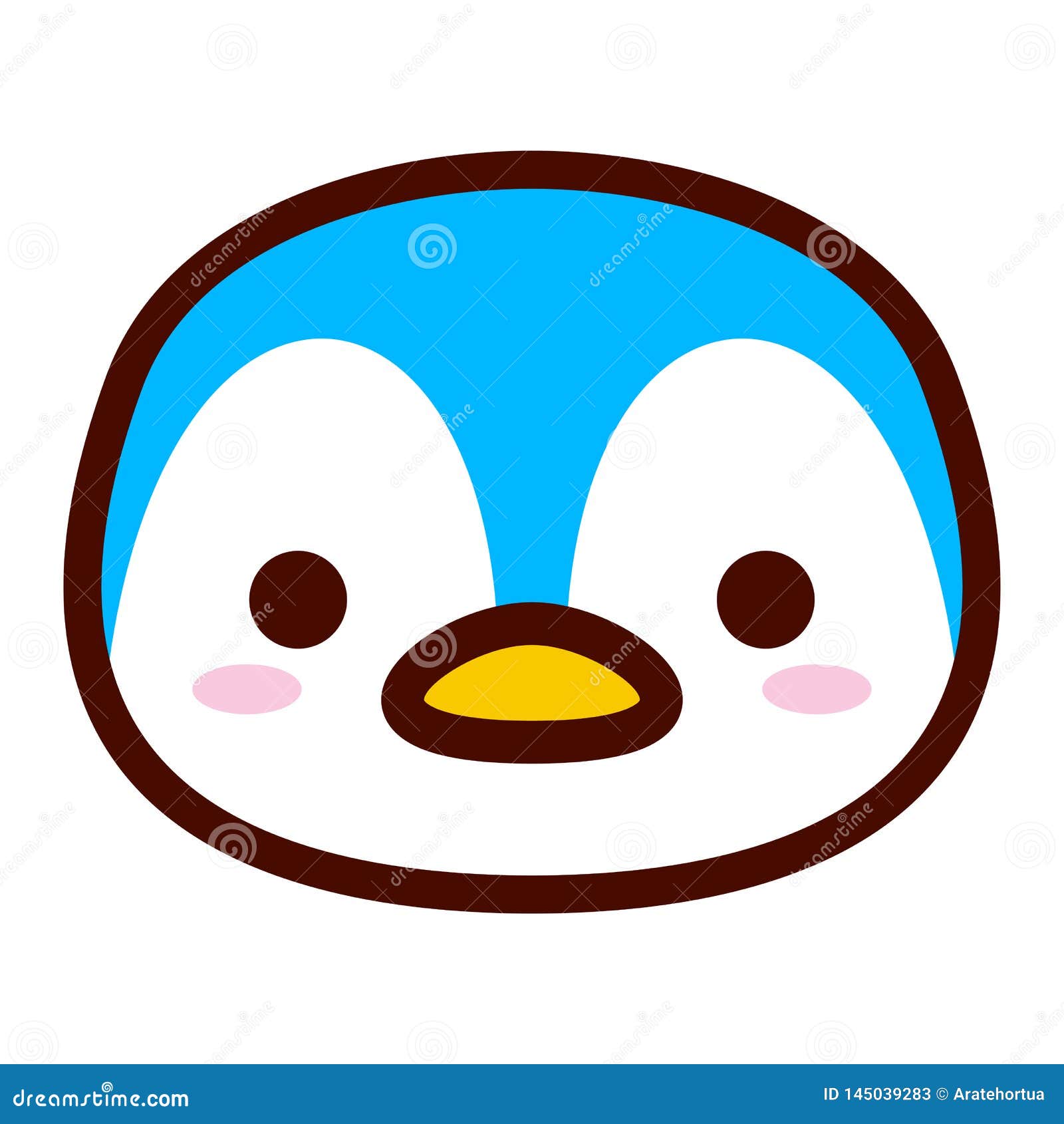 Cute Penguin Face Isolated on White Background Stock Vector ...