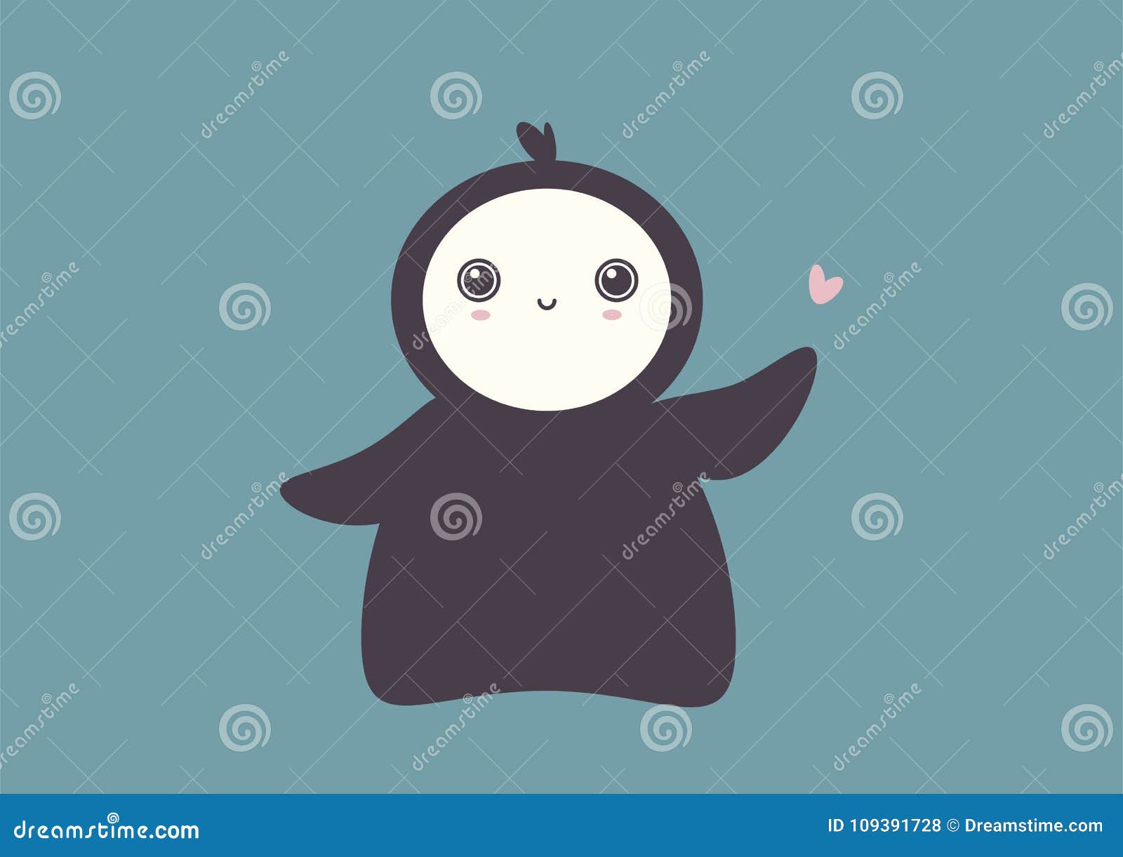 Cute penguin illustration stock vector. Illustration of chibi - 109391728