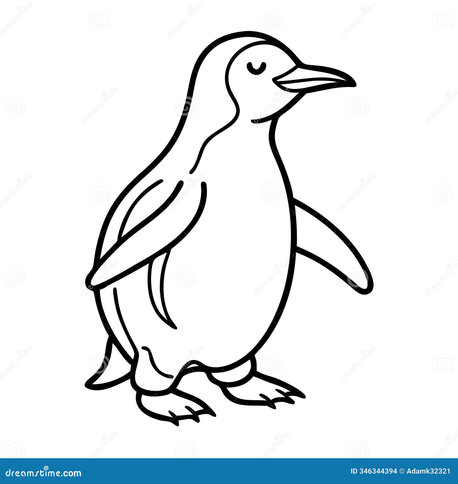 Cute Penguin Line Art Vector for Educational and Creative Design ...