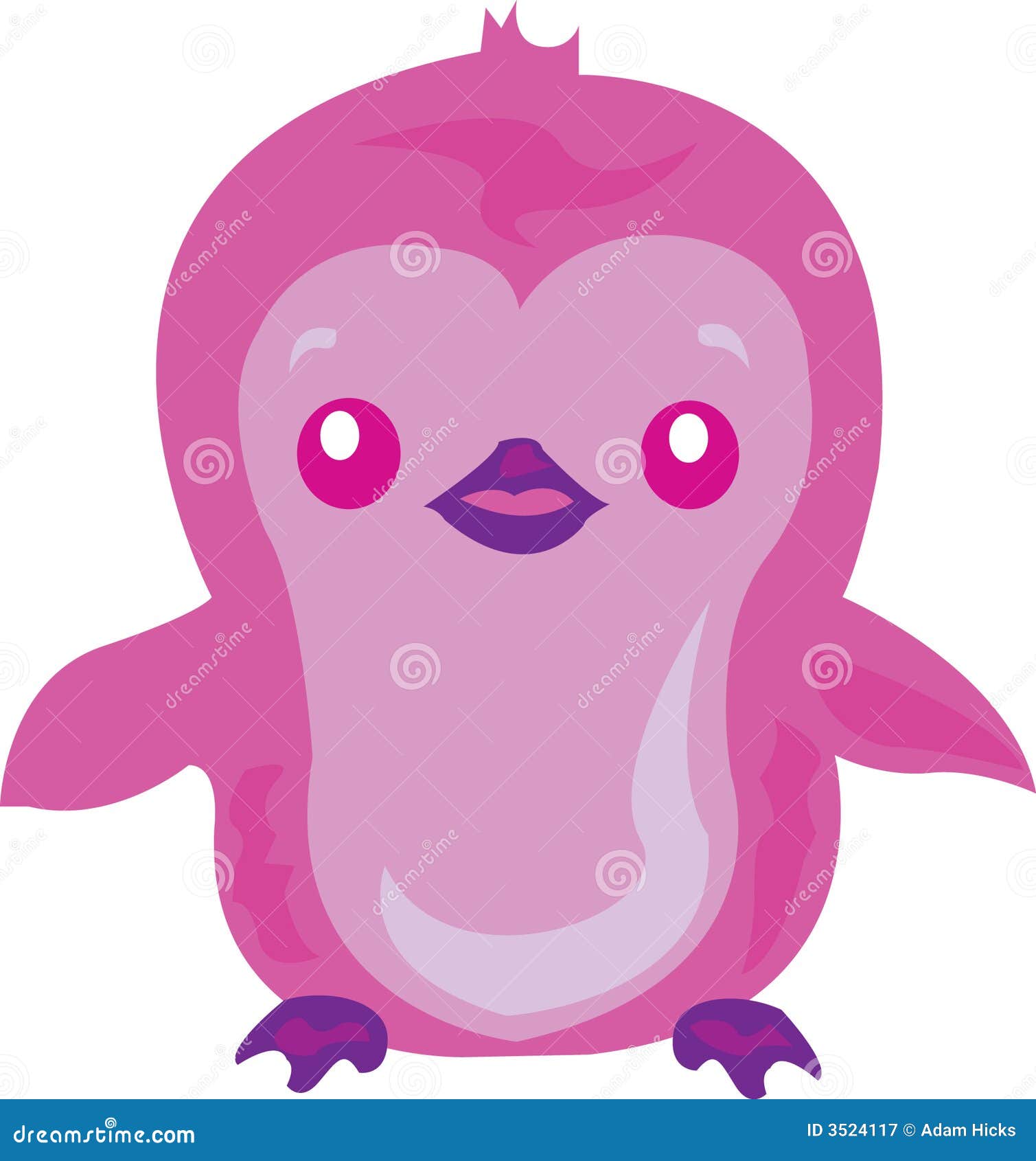 Cute Penguin Pink stock illustration. Illustration of blue - 3524117