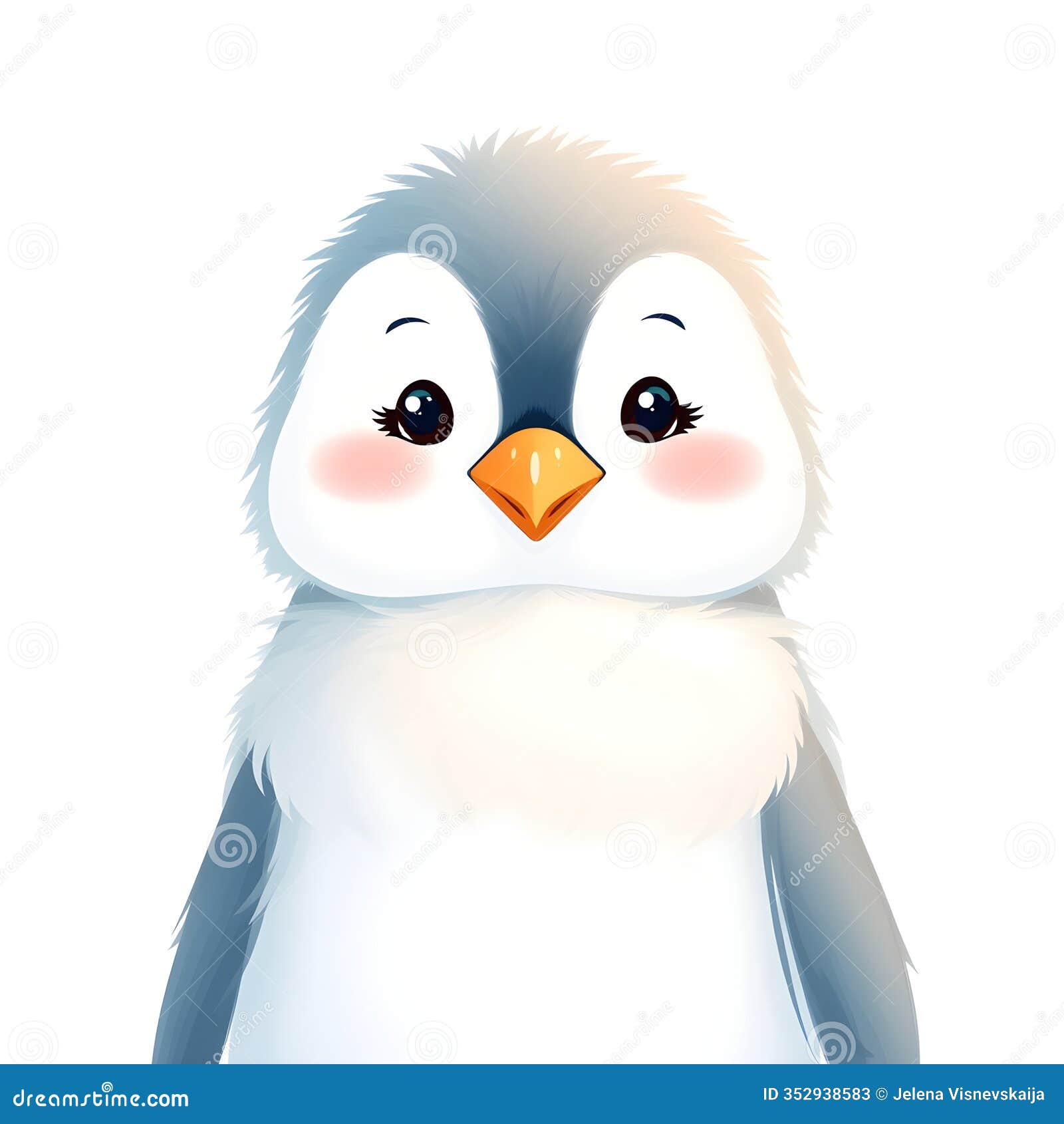 A Cute Penguin with Pink Lips and a Big Smile Stock Illustration ...