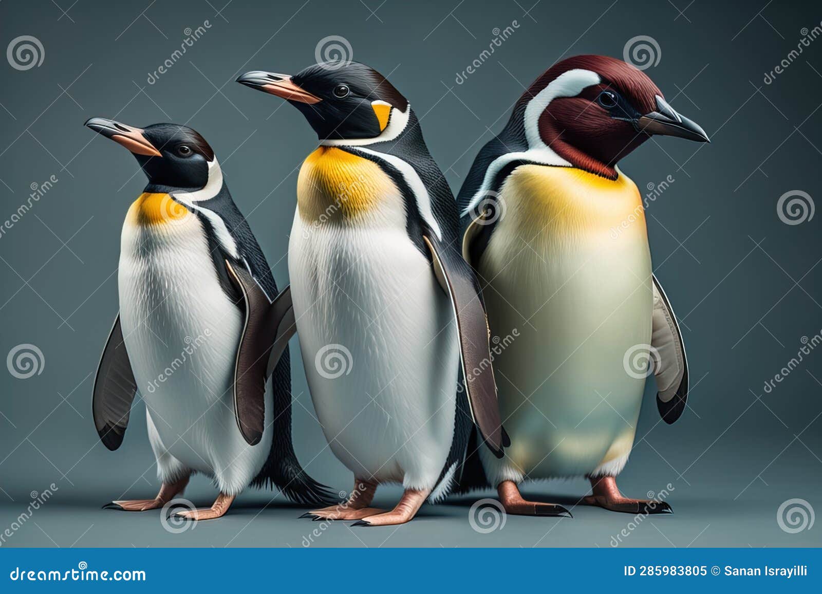 Cute Penguin Standing in Front of Solid Color Background. Ai Generative ...