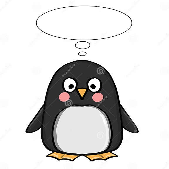 Cute penguin and thinking stock vector. Illustration of antarctica ...