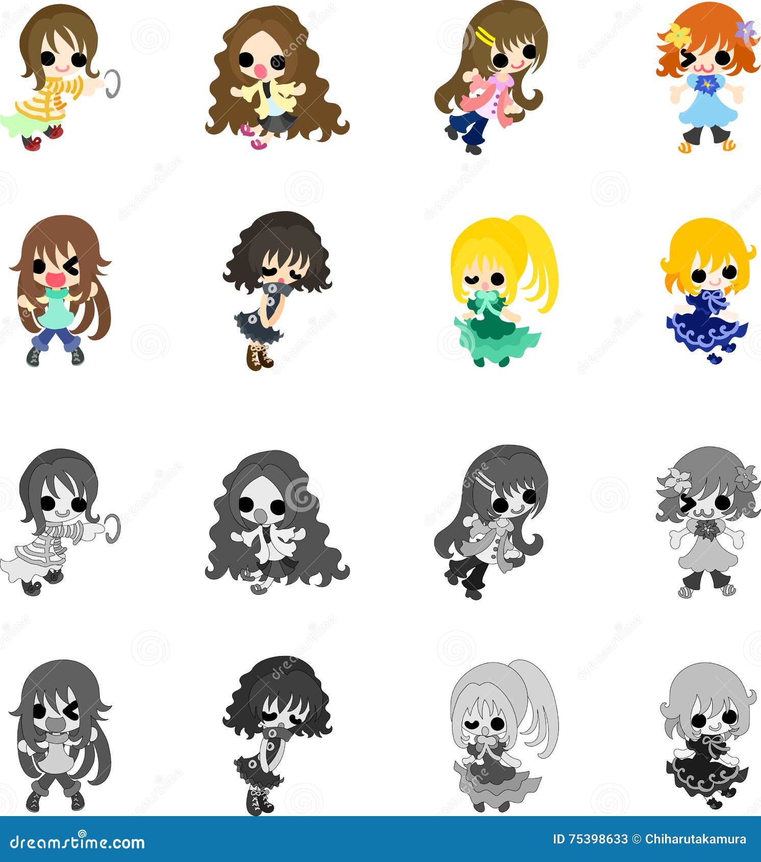 The cute people stock vector. Illustration of cute, flash - 75398633