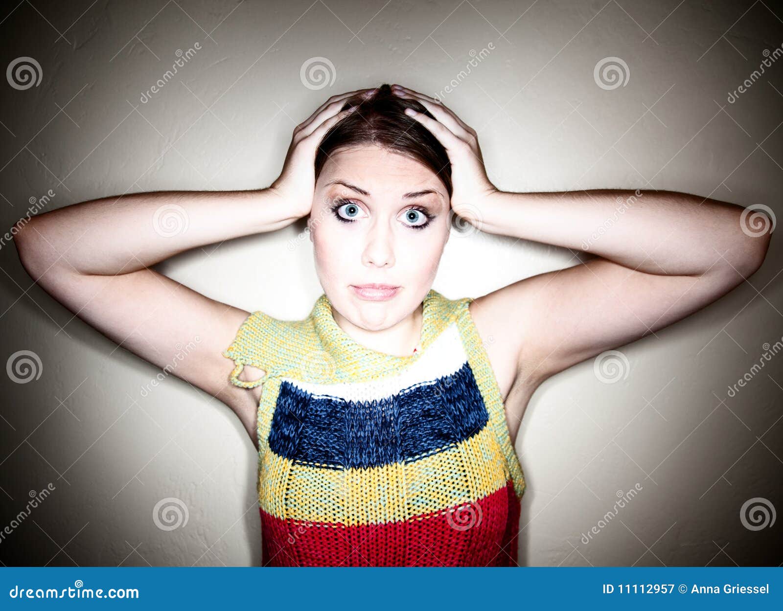Cute Perplexed Girl in Spotlight Stock Image - Image of face, pretty ...