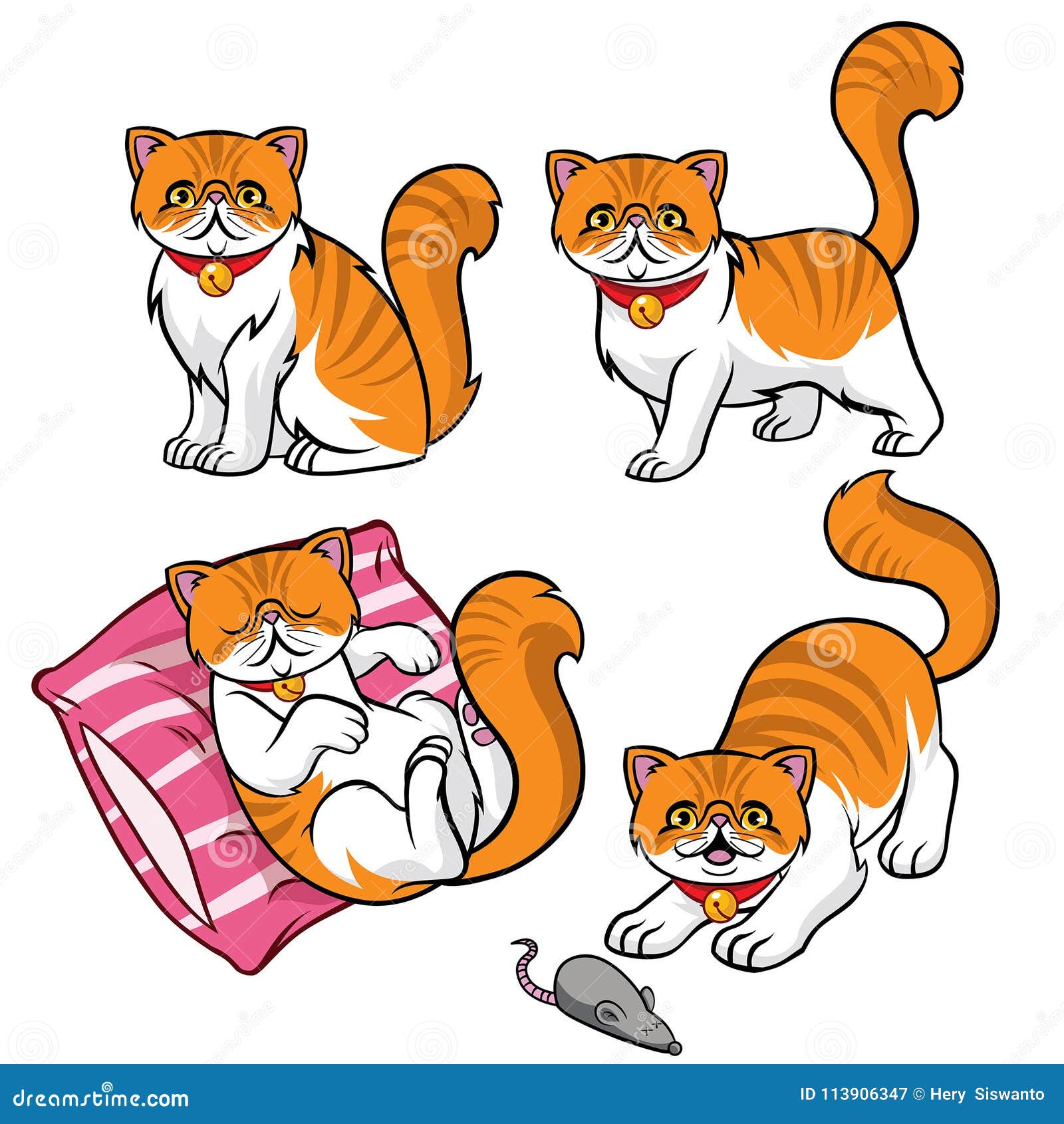 Cute persian cat set stock vector. Illustration of cuddling - 113906347