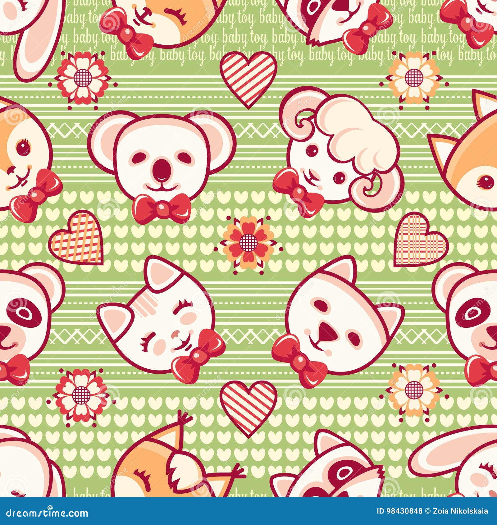 Cute Pets. Seamless Pattern Stock Vector - Illustration of baby, kitten ...