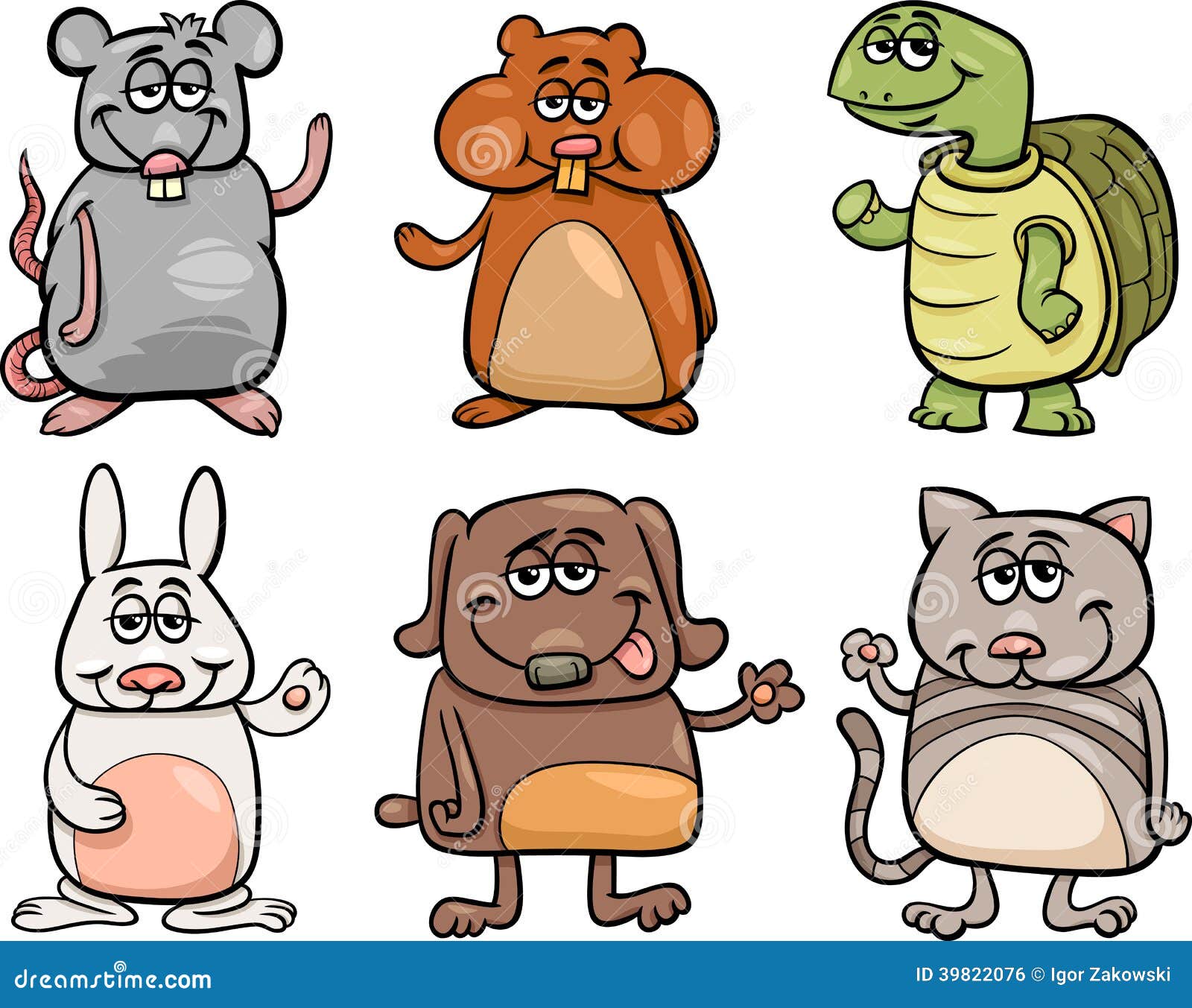 Cute Pets Set Cartoon Illustration Stock Vector - Illustration of ...