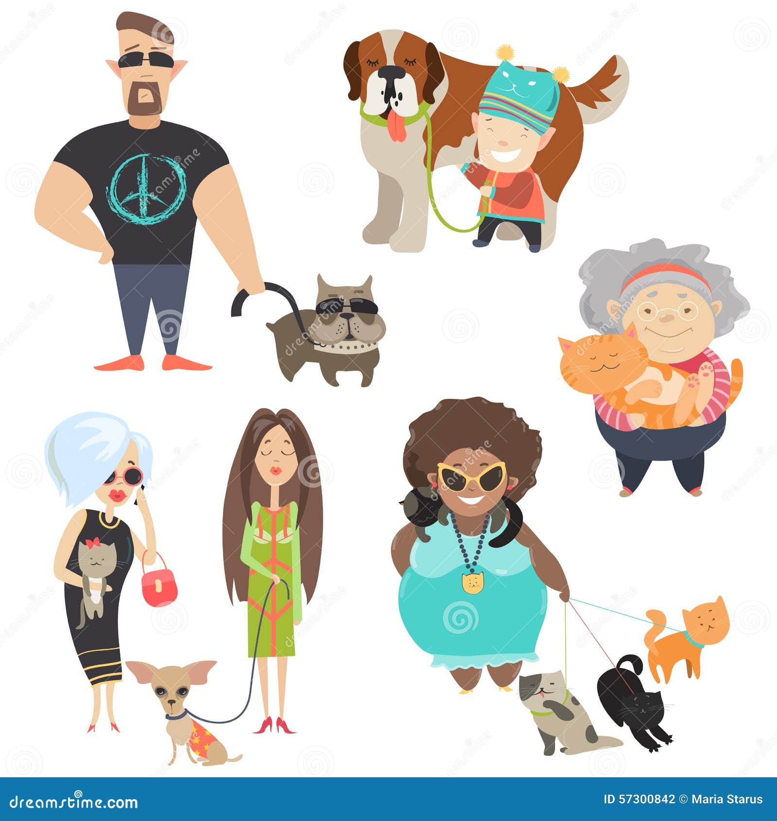 Cute Pets Set Cartoon Illustration | CartoonDealer.com #40092706