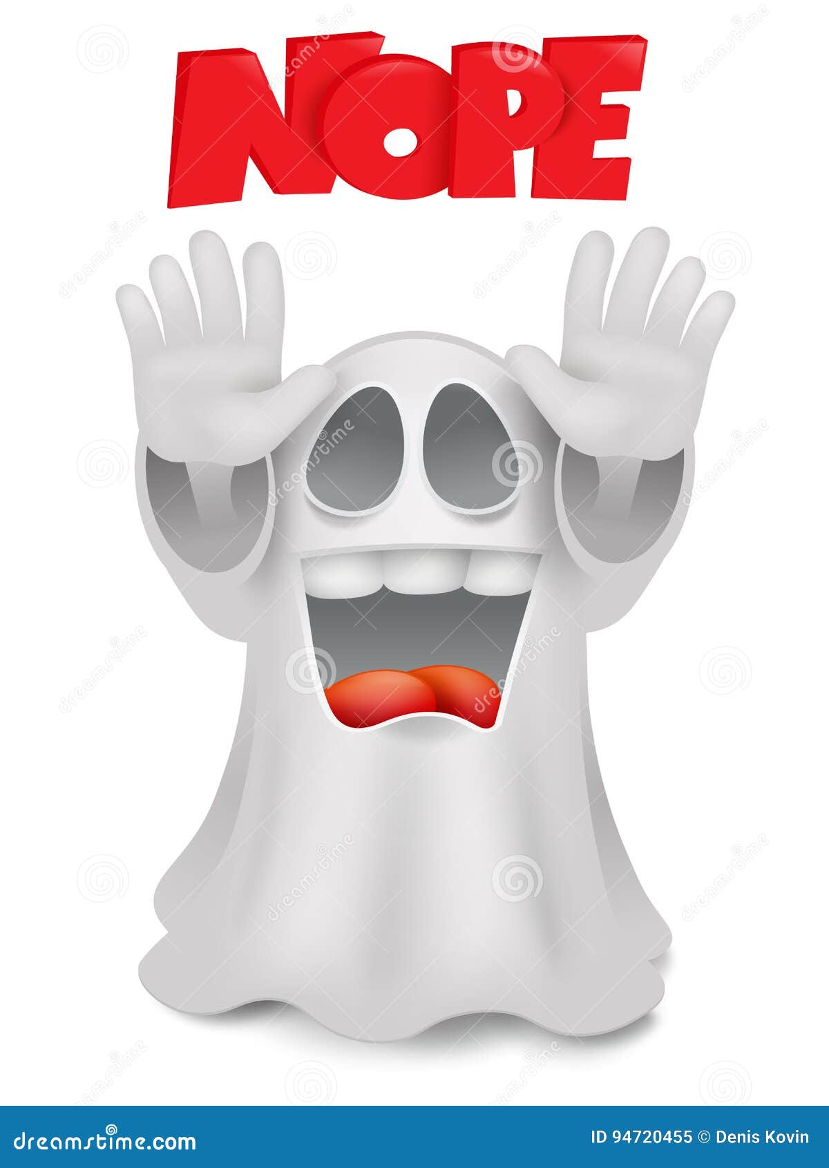 Cute Phantom Emoticon Ghost Character With Index Finger Gesture Royalty ...
