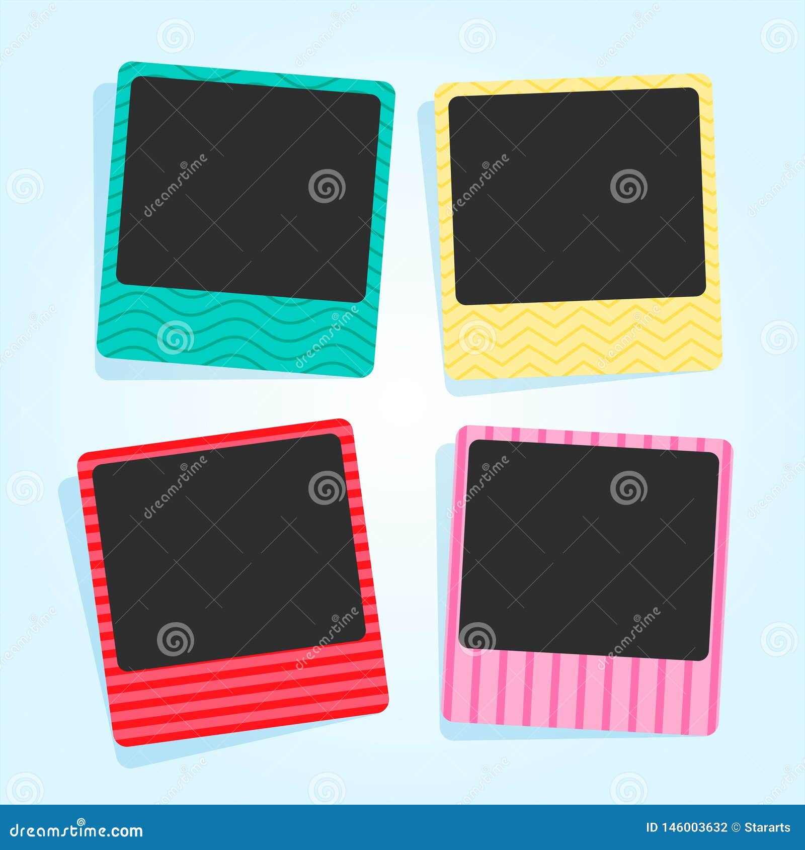 Cute Photo Frames in Different Colors and Patterns Stock Vector ...
