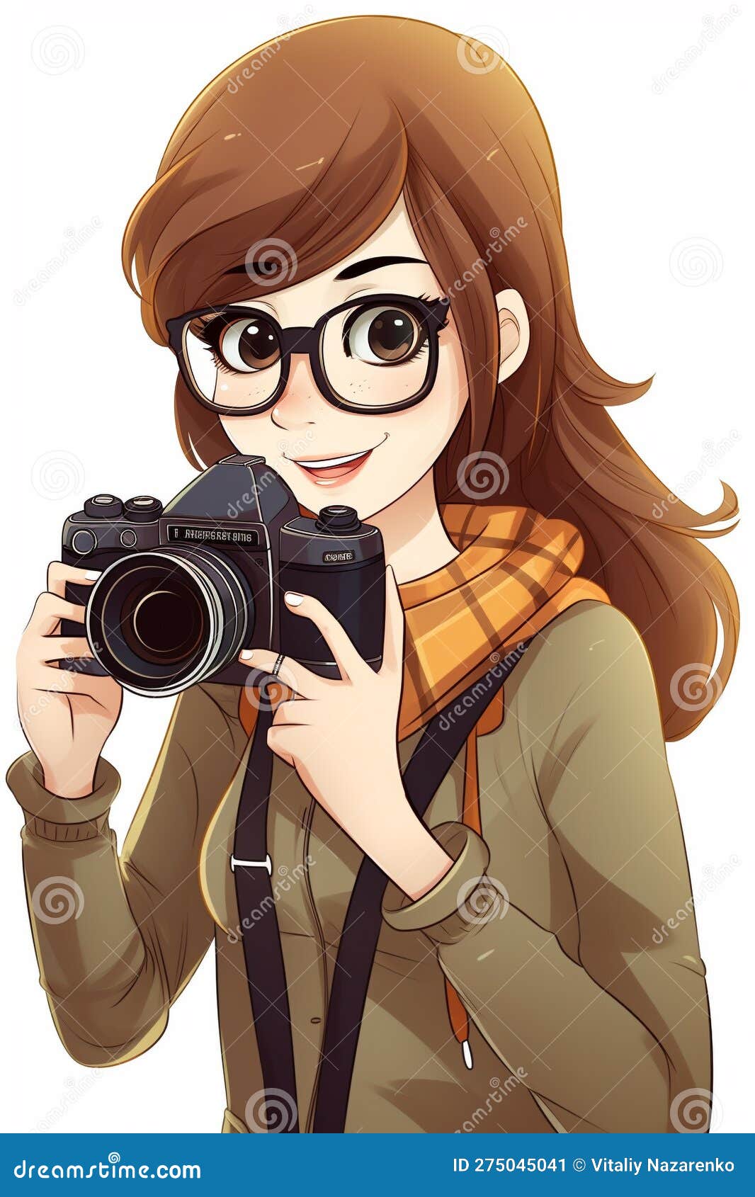 Cute Photographer Avatar. AI Generated Stock Illustration ...
