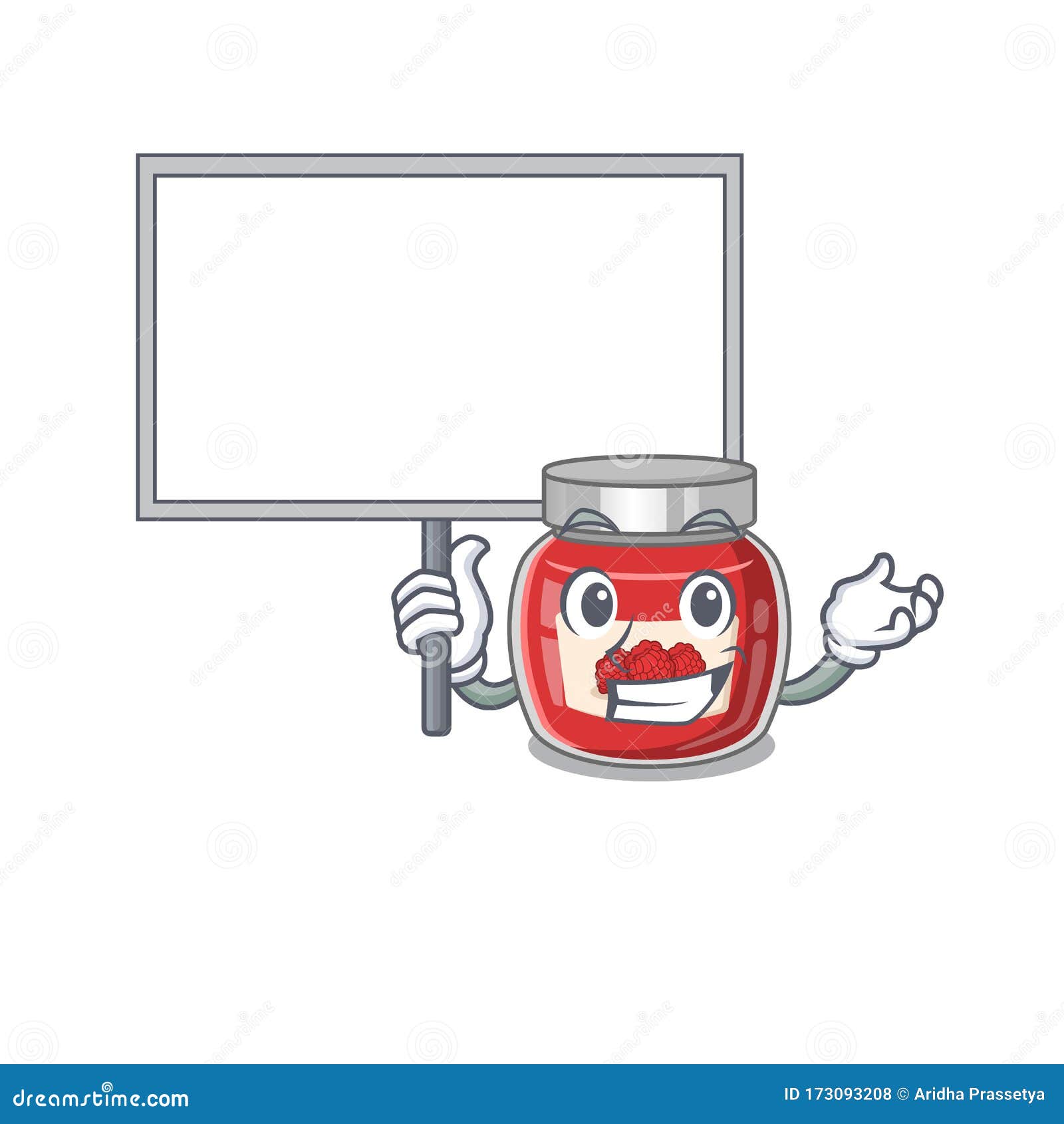 A Cute Picture of Raspberry Jam Mascot Design with a Board Stock Vector ...