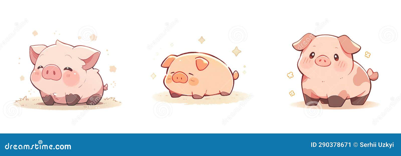 Cute pig AI Generated stock illustration. Illustration of ears - 290378671
