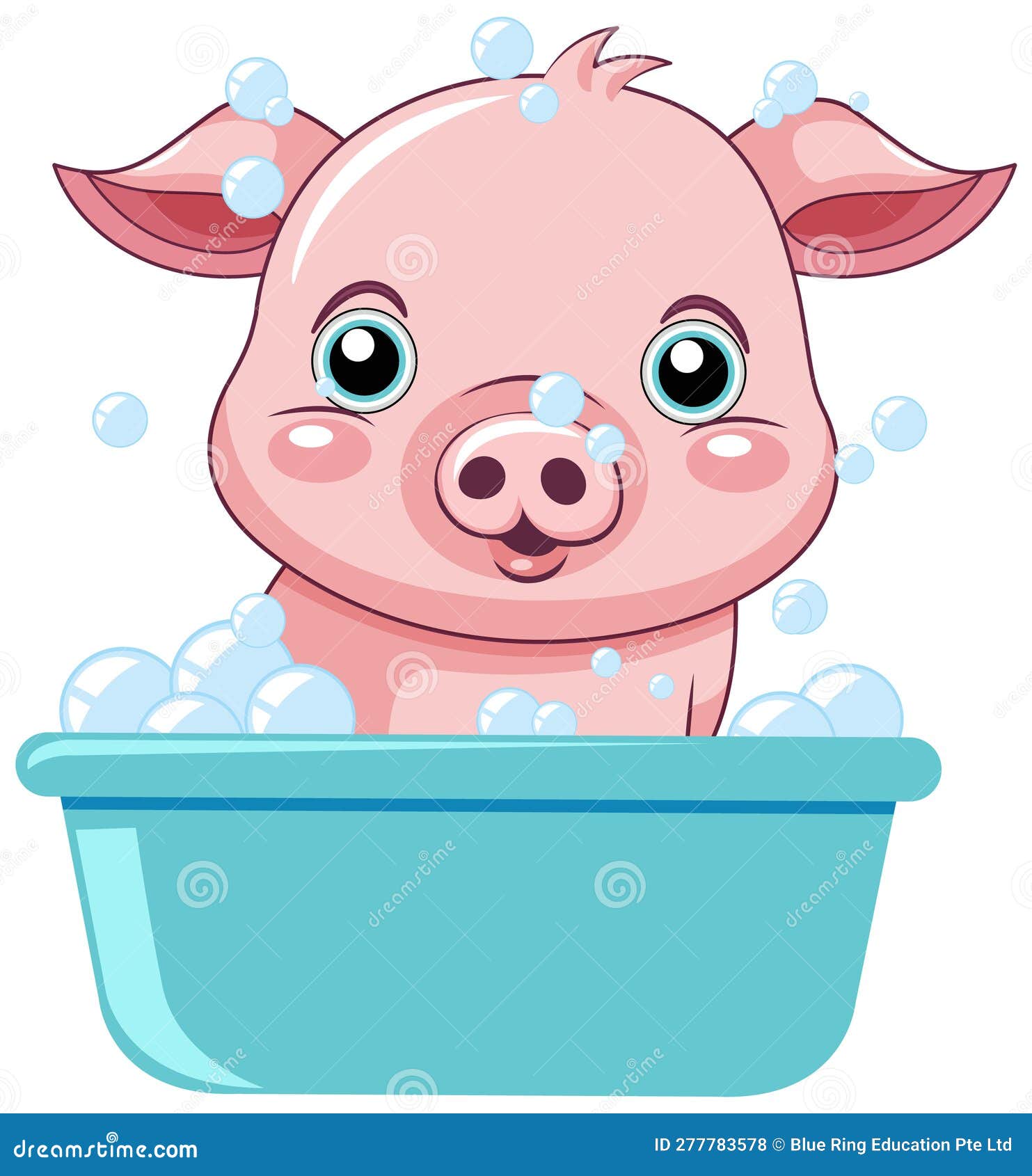Cute pig cartoon character stock vector. Illustration of clean - 277783578