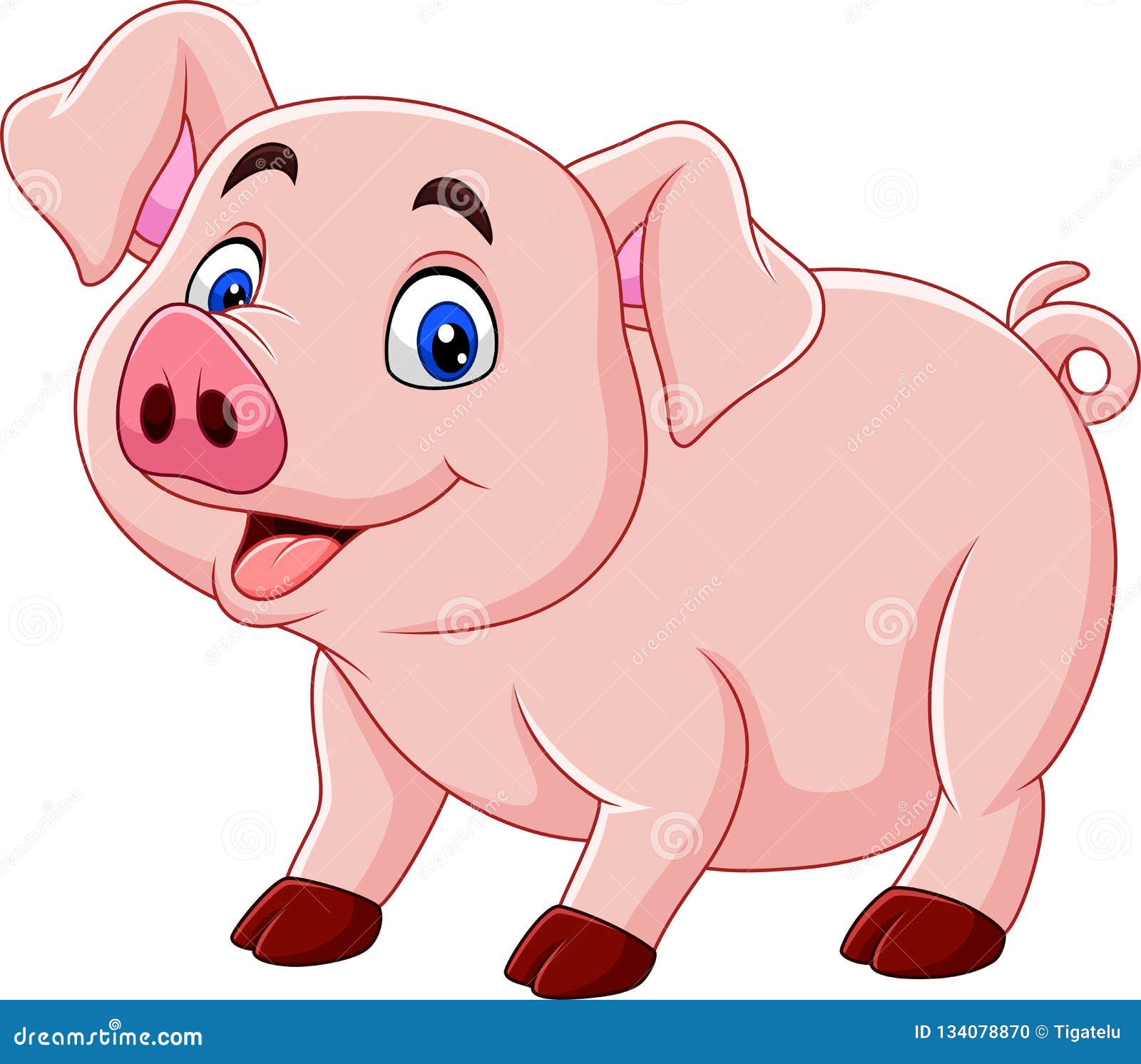 Cute pig cartoon stock vector. Illustration of pork - 134078870